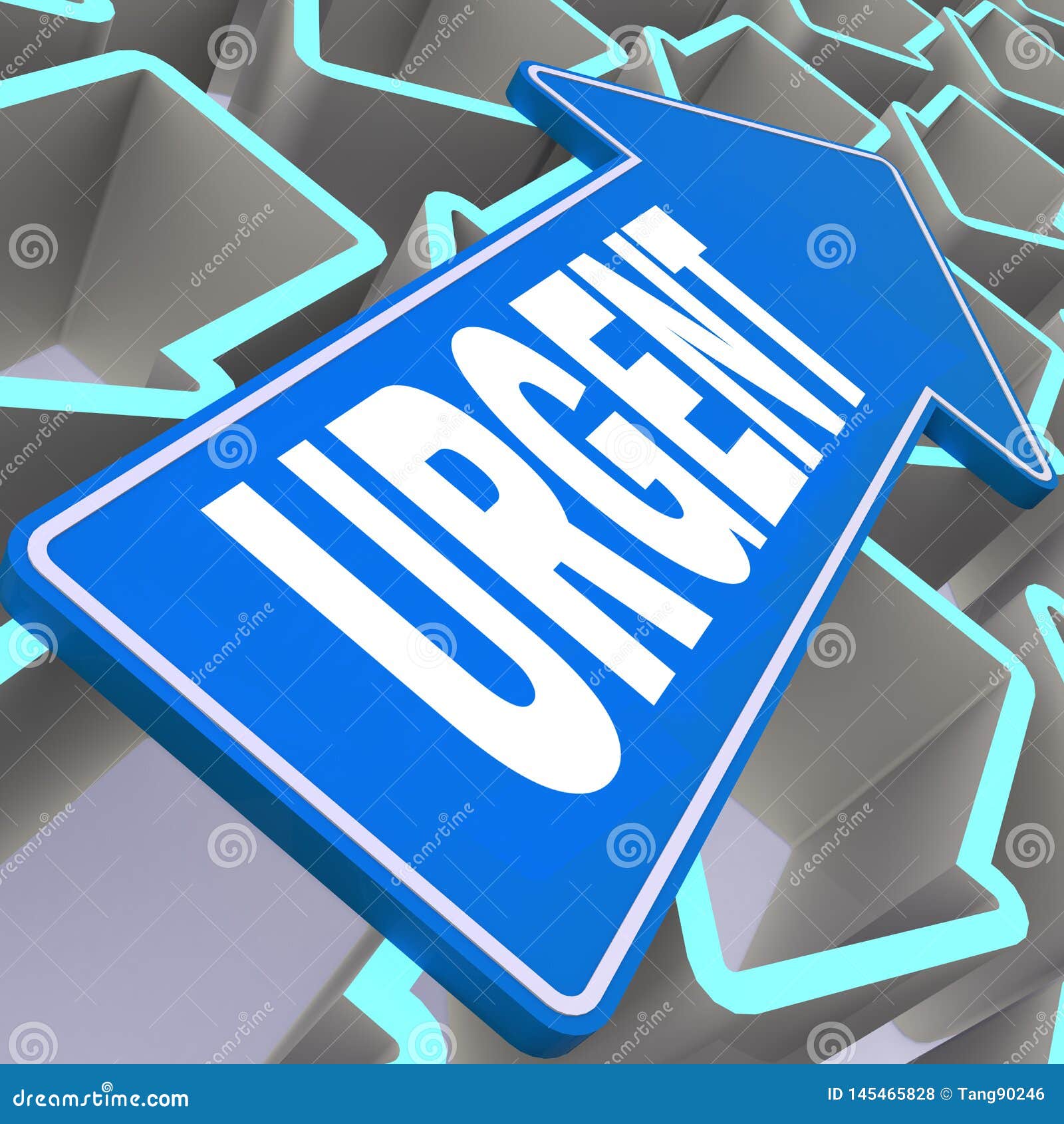 Urgent Word with Blue Arrow Stock Illustration - Illustration of team ...