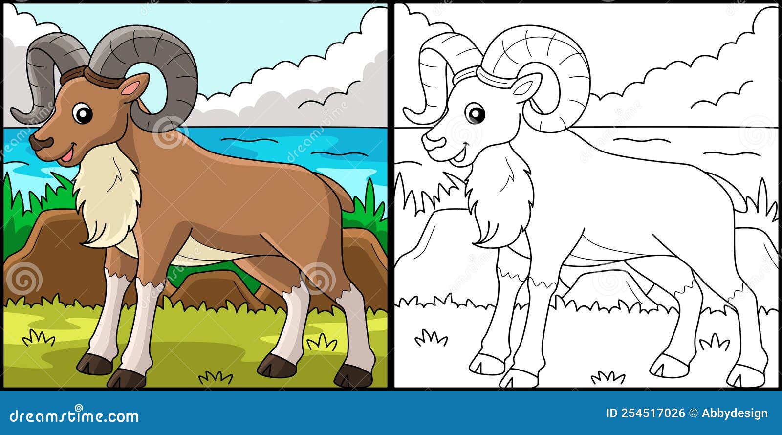 Dot To Dot Urial Animal Isolated Coloring Page Vector Illustration ... Dot To Dot Urial Animal Isolated Coloring Page Vector Illustration ...