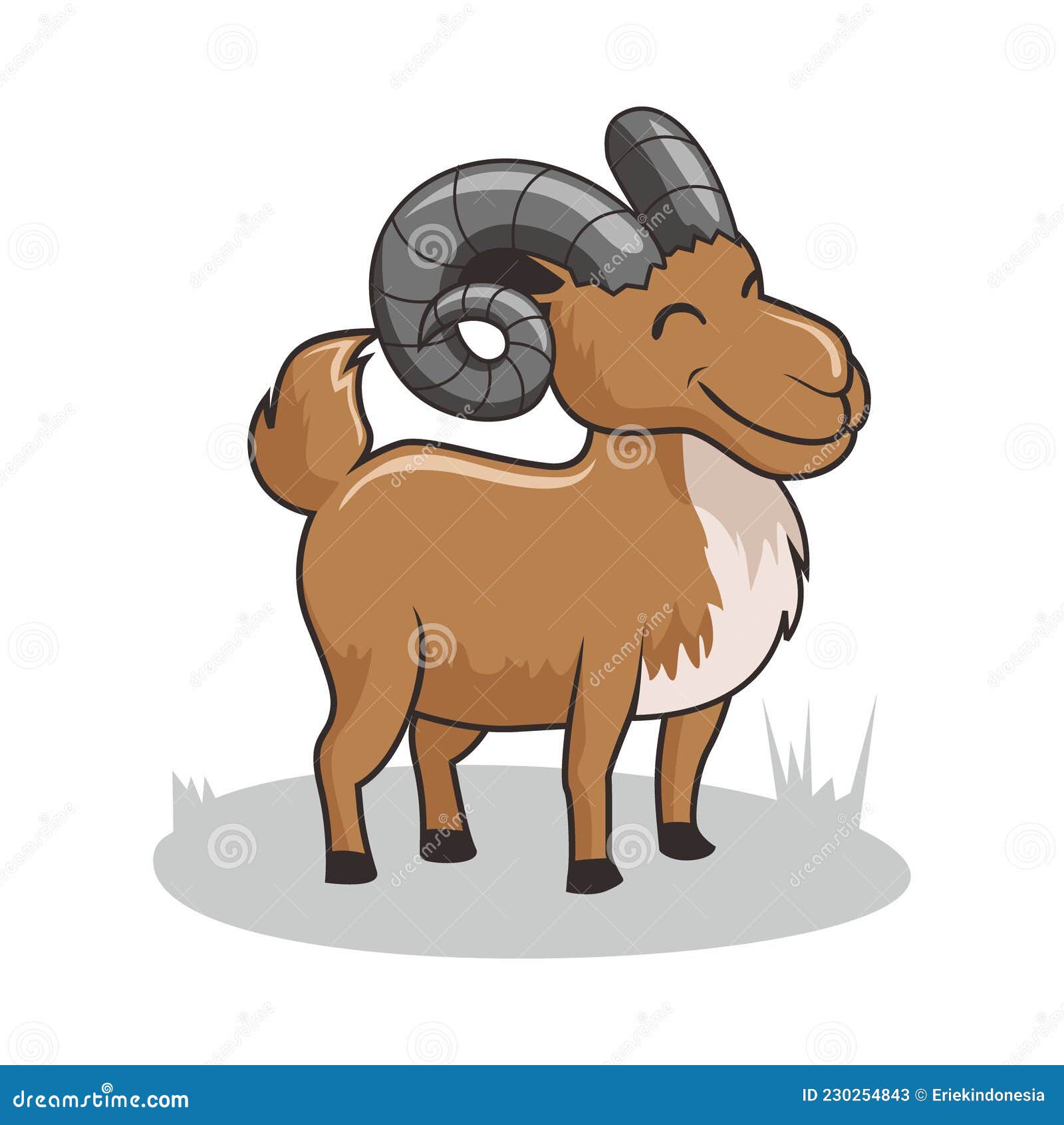 Urial Cartoon Isolated Arkars Illustration Stock Vector - Illustration ...