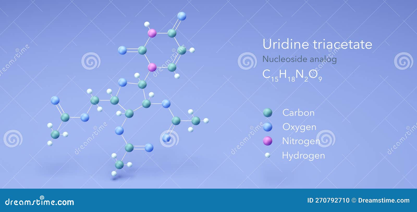 Uridine Triacetate Molecule, Molecular Structures, Nucleoside Analog ...