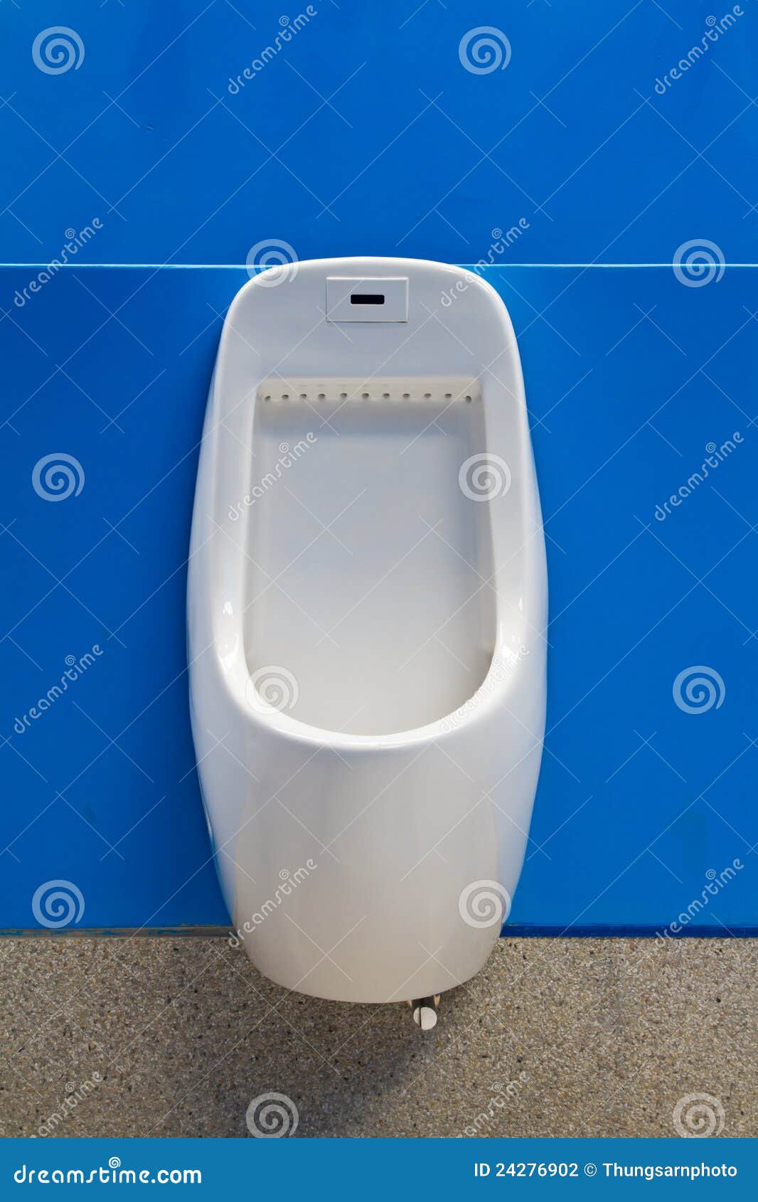 Urinal on blue wall stock photo. Image of design, latrine - 24276902