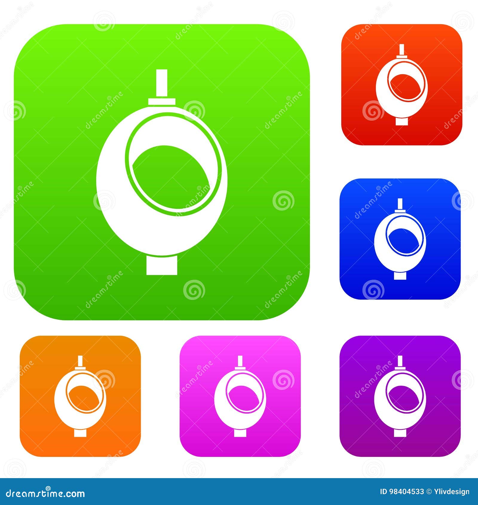 Urinal Or Chamber Pot For Men Set Icons Cartoon Vector | CartoonDealer ...