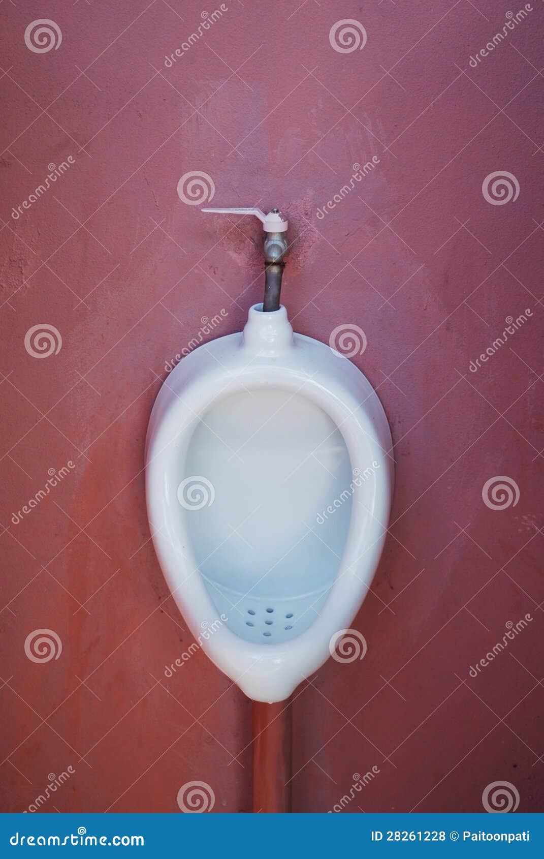 Urinal on dark pink wall stock photo. Image of empty - 28261228