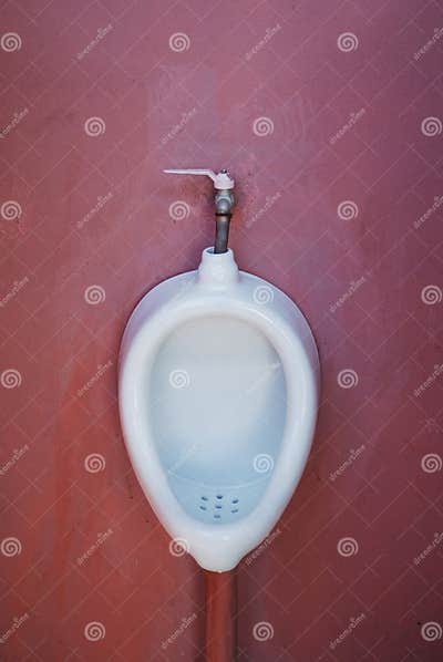 Urinal on dark pink wall stock photo. Image of empty - 28261228