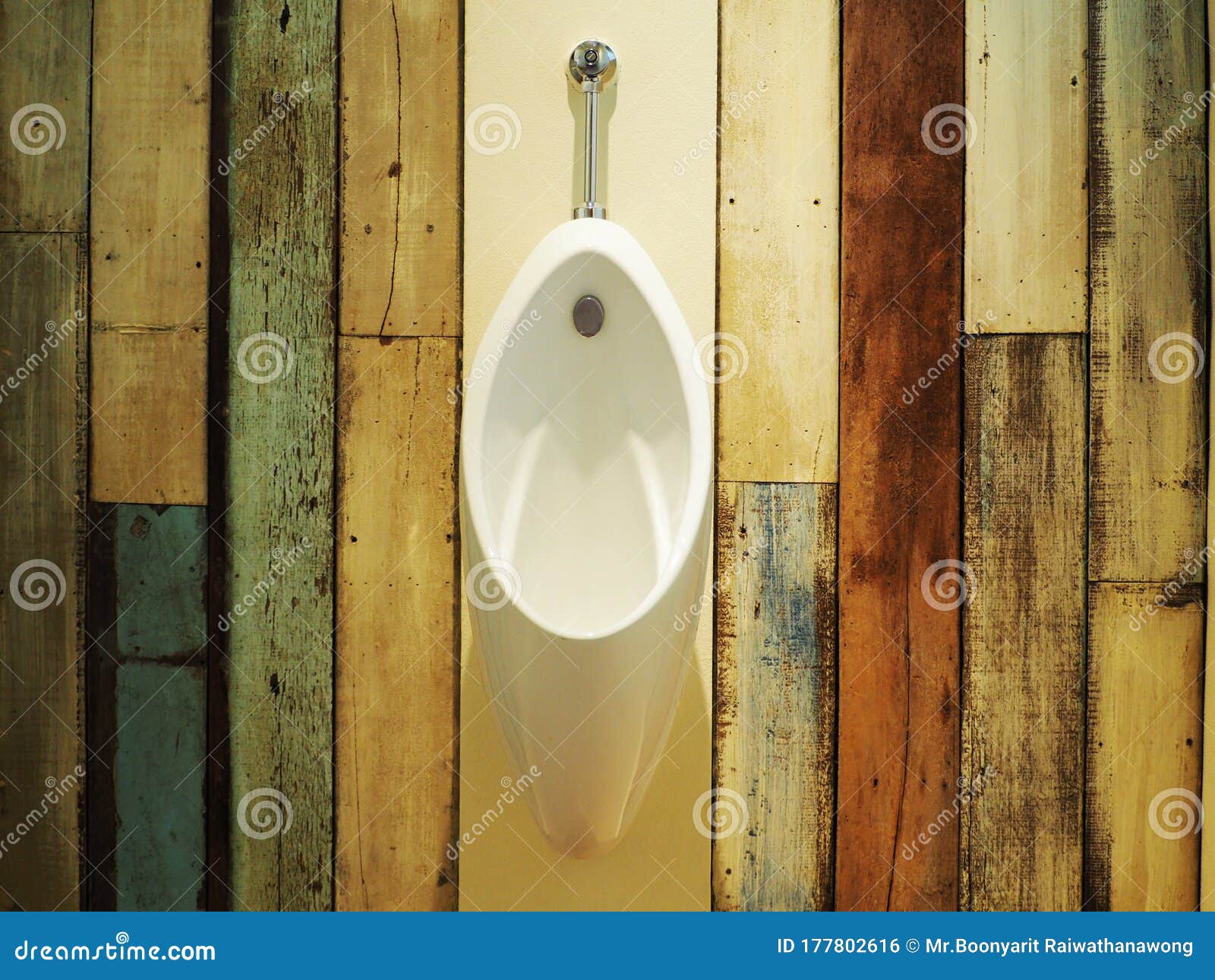 Urinal Hanging on Abstract Vertical Wood Texture Background. Stock ...