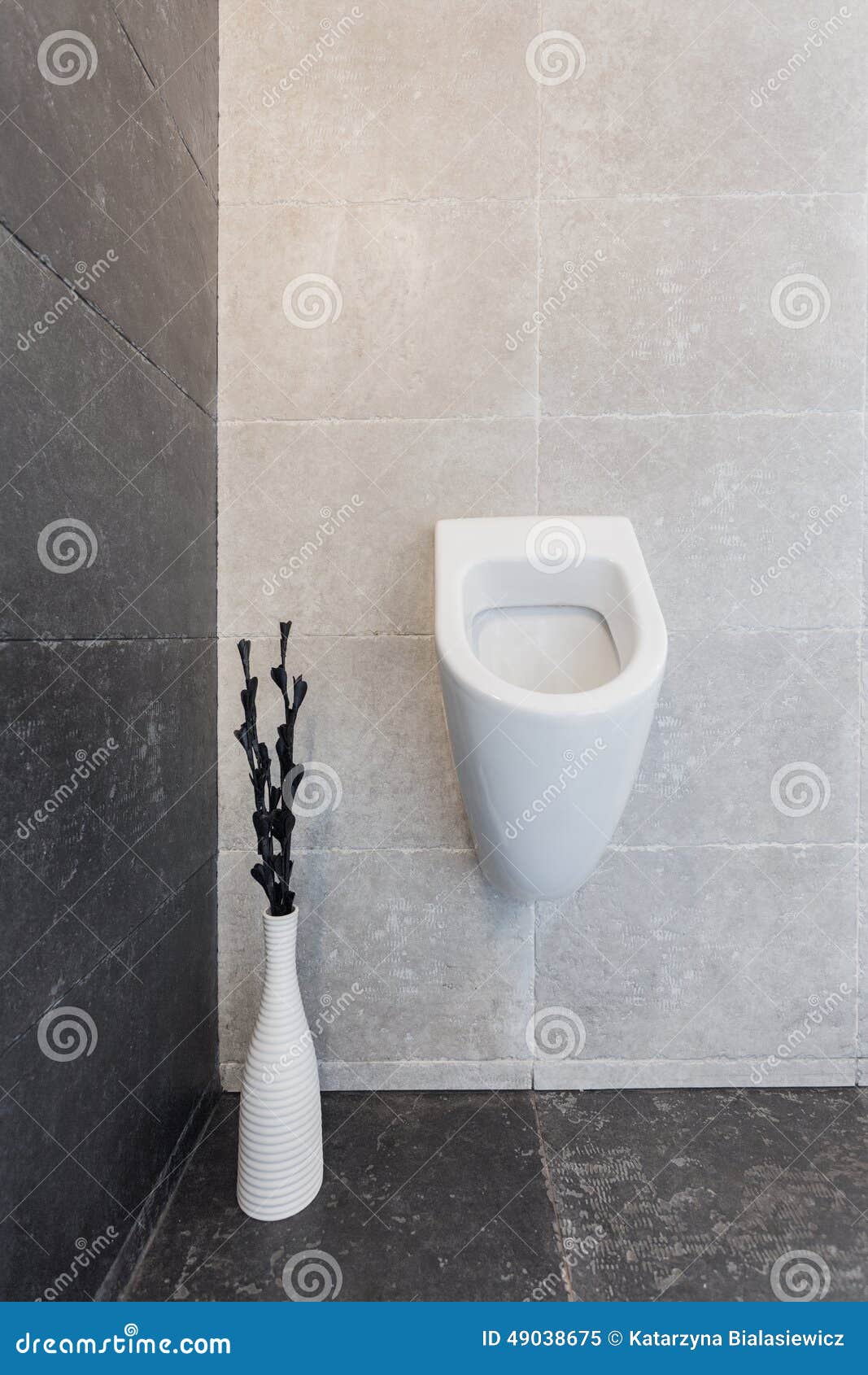 Urinal in modern bathroom stock image. Image of element - 49038675
