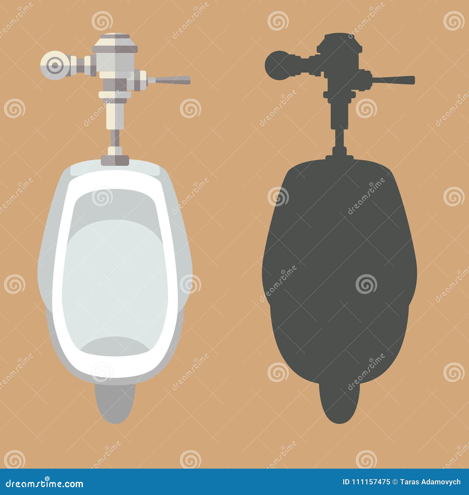 Urinal Set Vector Illustration Flat Style Front Stock Vector ...