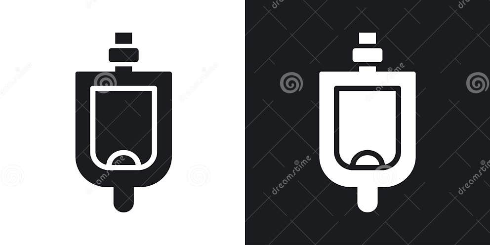 Urinal Thin Line Vector Icon Set Stock Illustration - Illustration of ...