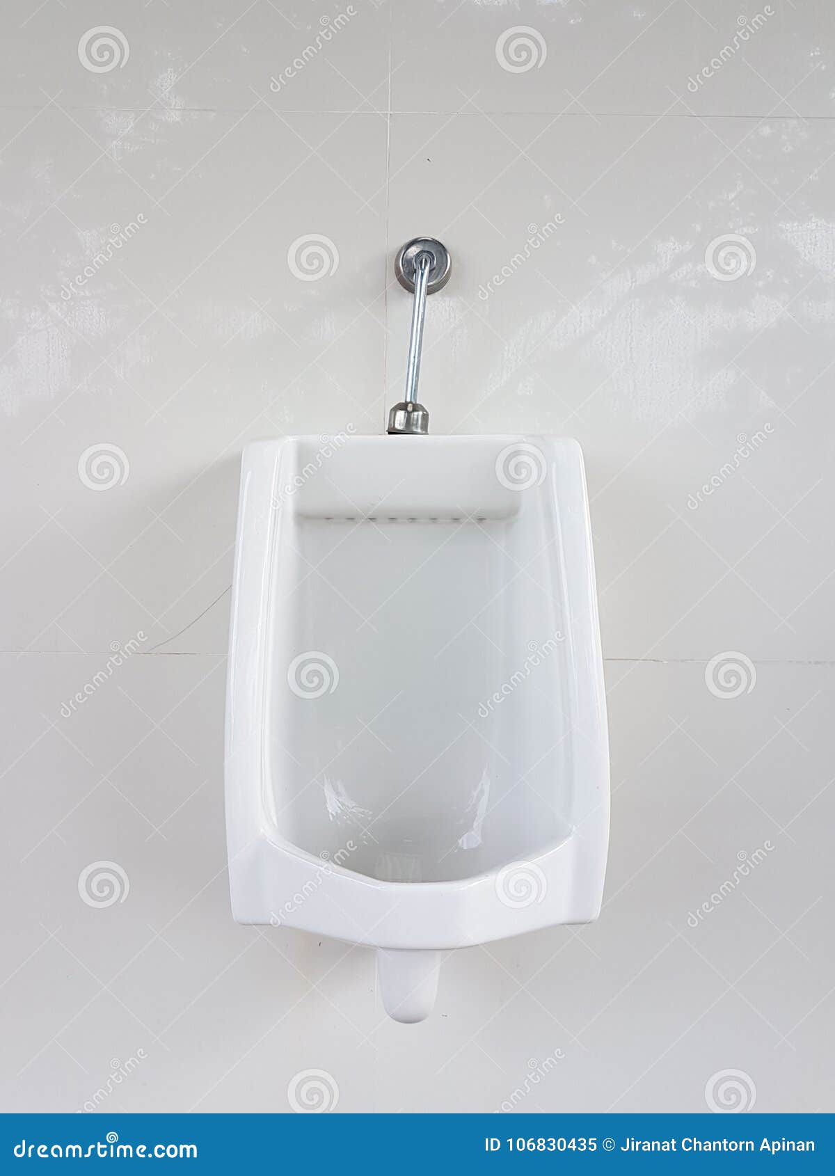 Urinals Bowl on a White Tile Wall Stock Image - Image of modern, floor ...