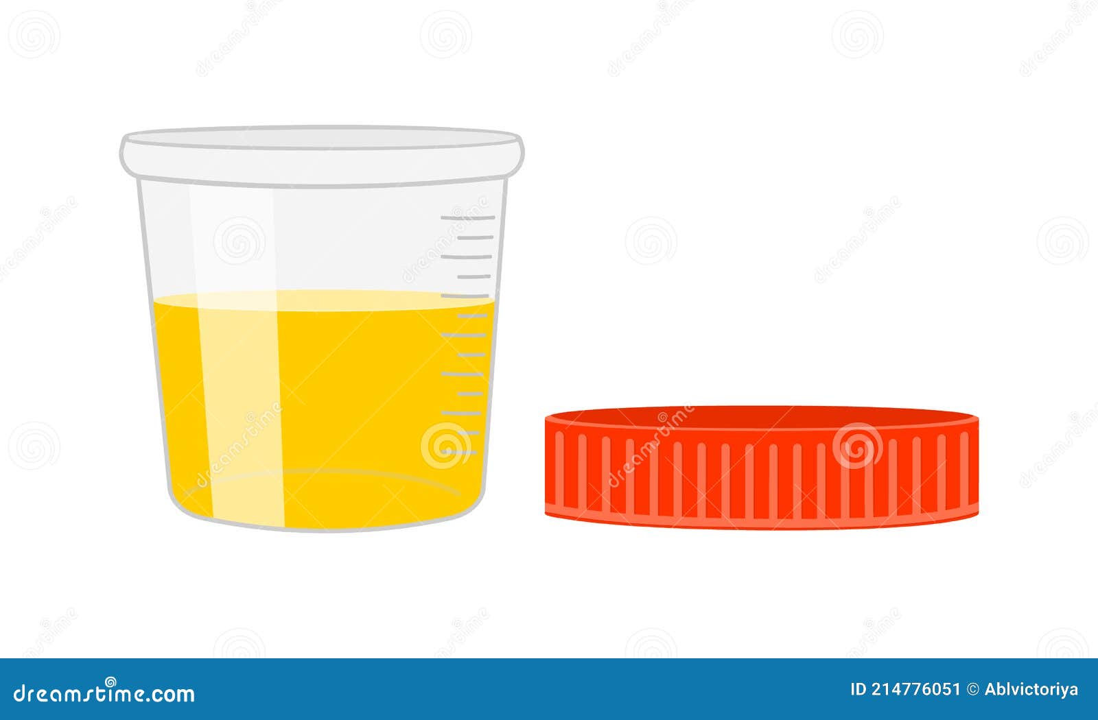 Urine Sample Gynecology Specimen Cup Empty Blank Label Cartoon Vector ...
