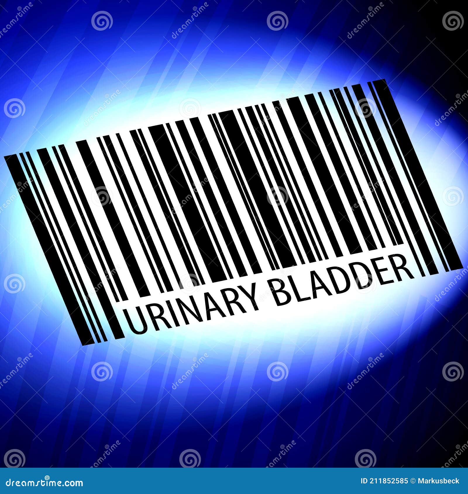 Urinary Bladder - Barcode with Futuristic Blue Background Stock ...