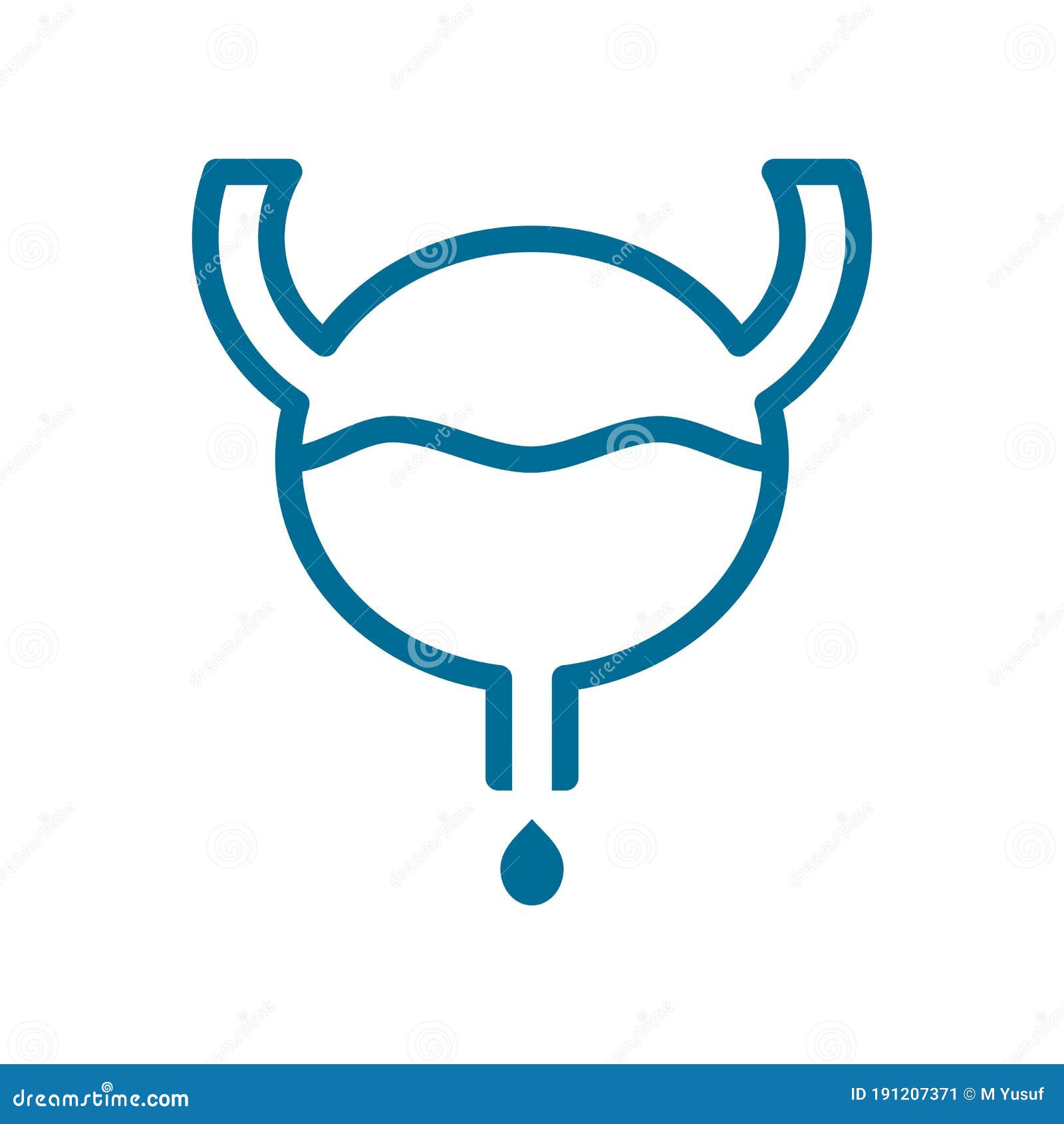 Urinary Bladder, Ureter and Urethra Linear Icon. Thin Line Illustration ...