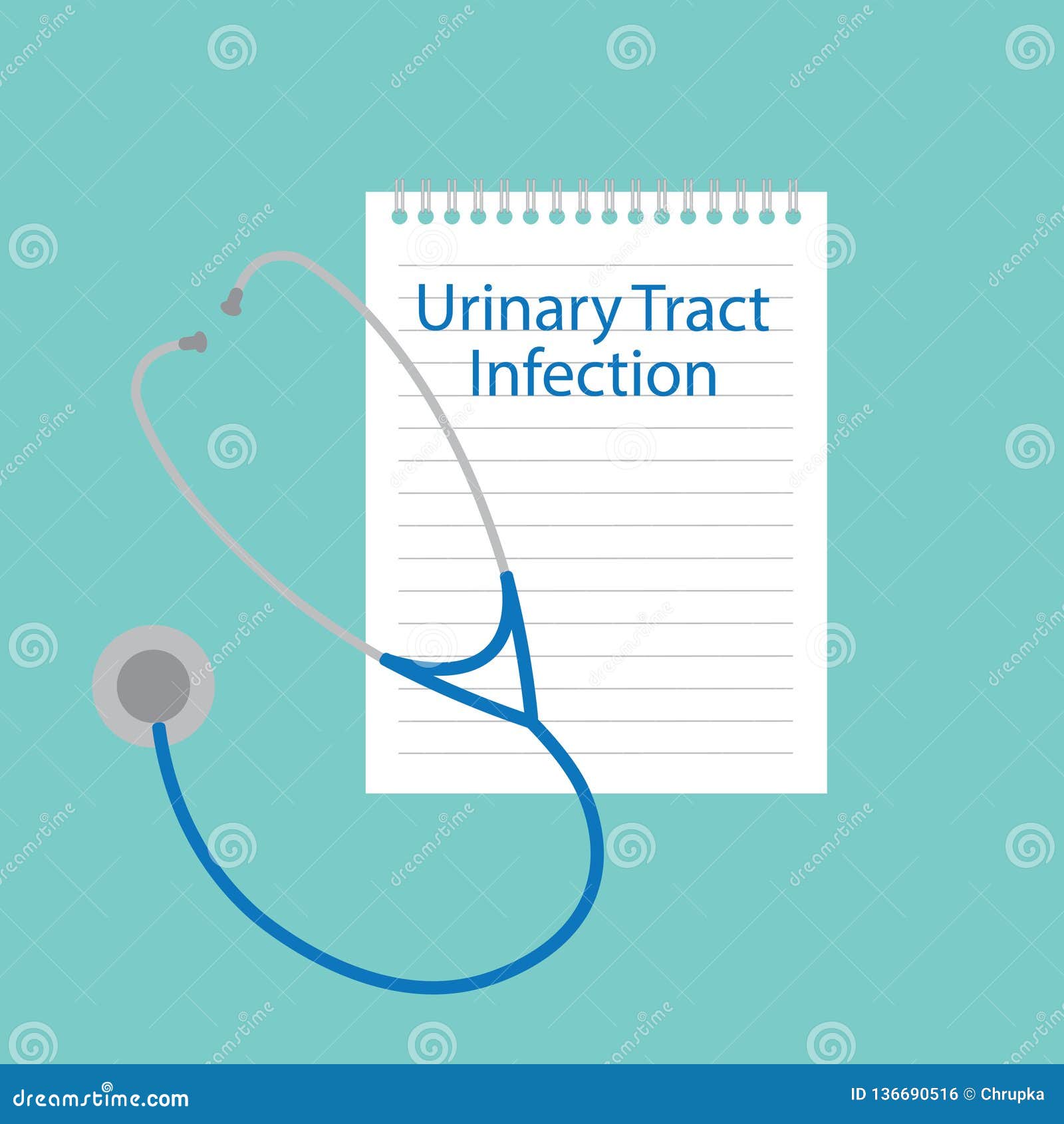 Urinary Tract Infection Written in a Notebook Stock Vector ...