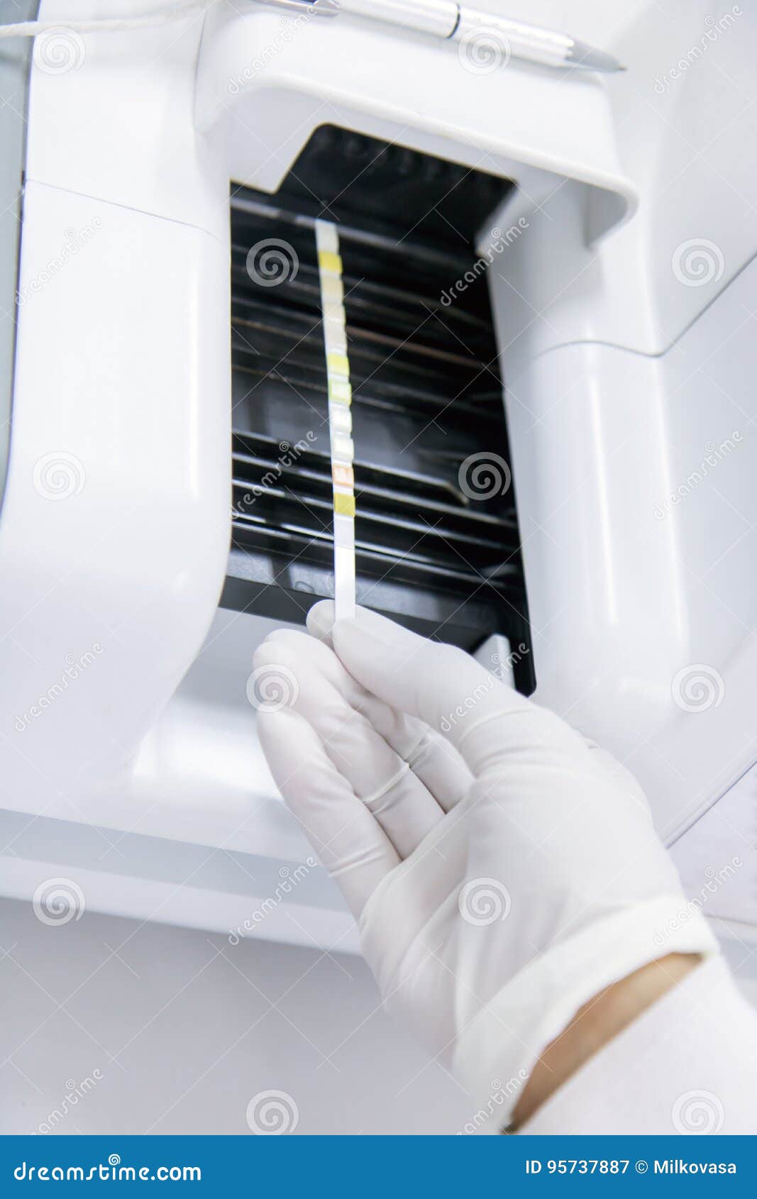 Urine Sample Analyzed in the Machine Stock Image - Image of check ...