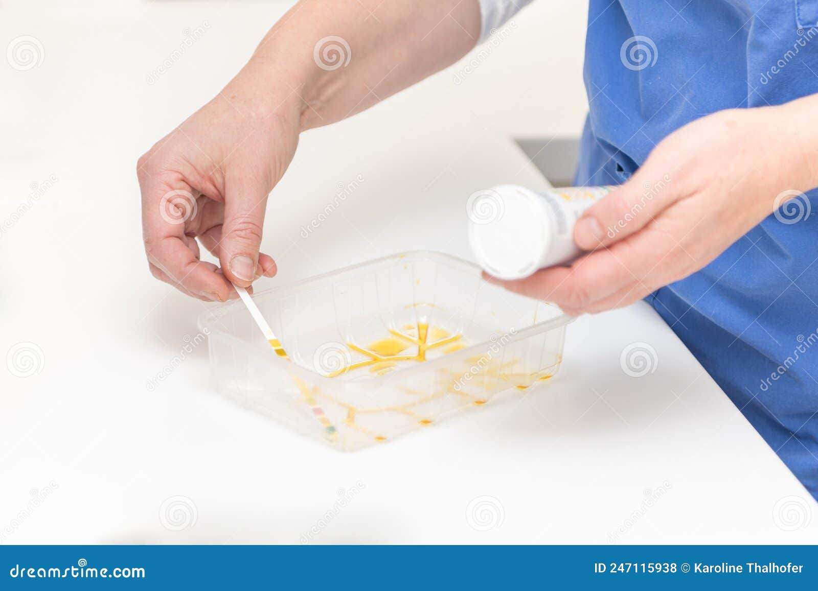 Urine Sample with Test Strip Waiting for Evaluation Stock Photo - Image ...