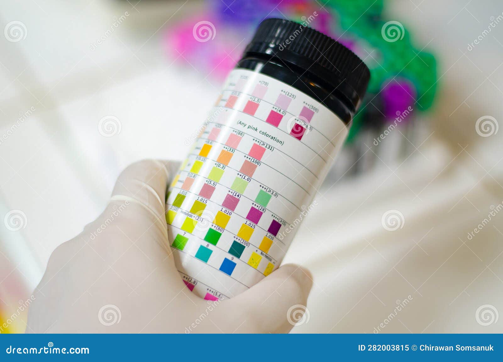 Urine Strip with Scientist in Lab Stock Image - Image of collection ...