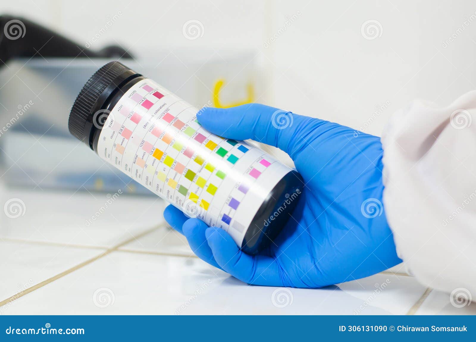 Urine Strip 11 Test in Laboratory Stock Photo - Image of liquid ...