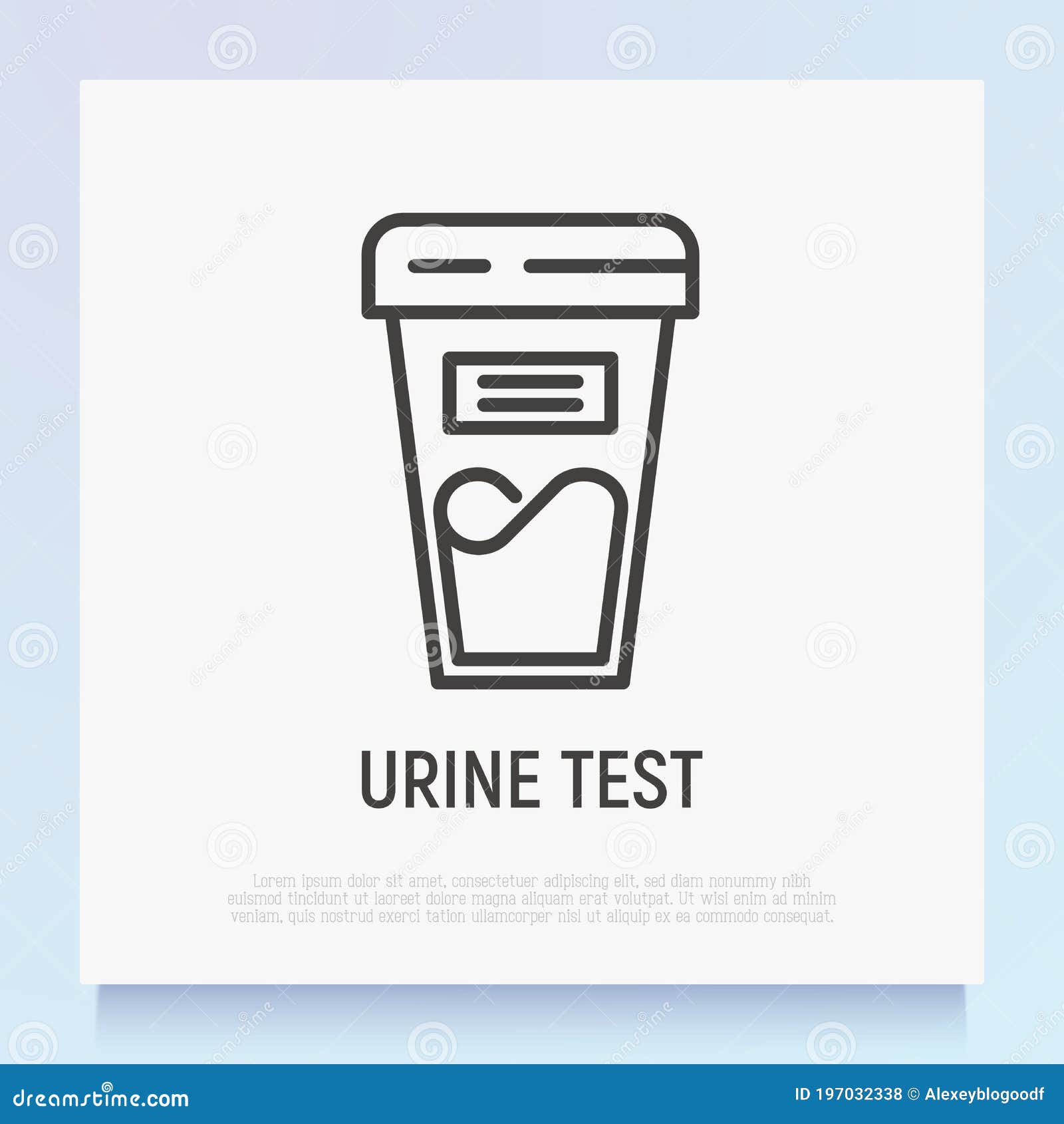 Urine Test Thin Line Icon. Medical Analysis Stock Vector - Illustration ...