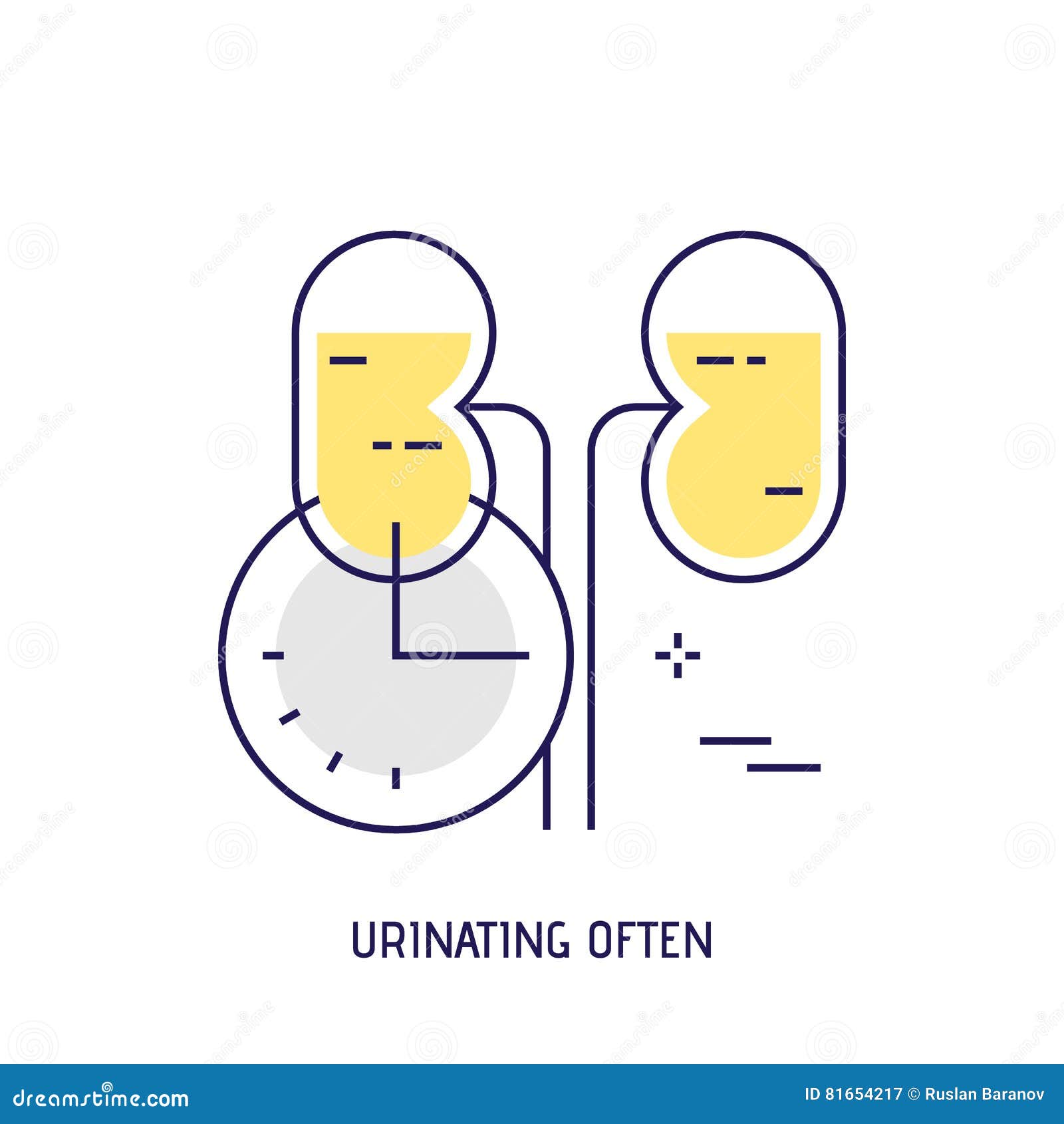 Urinera Ofta Modern Tunn Linje Symbol Vektor Vektor Illustrationer ...