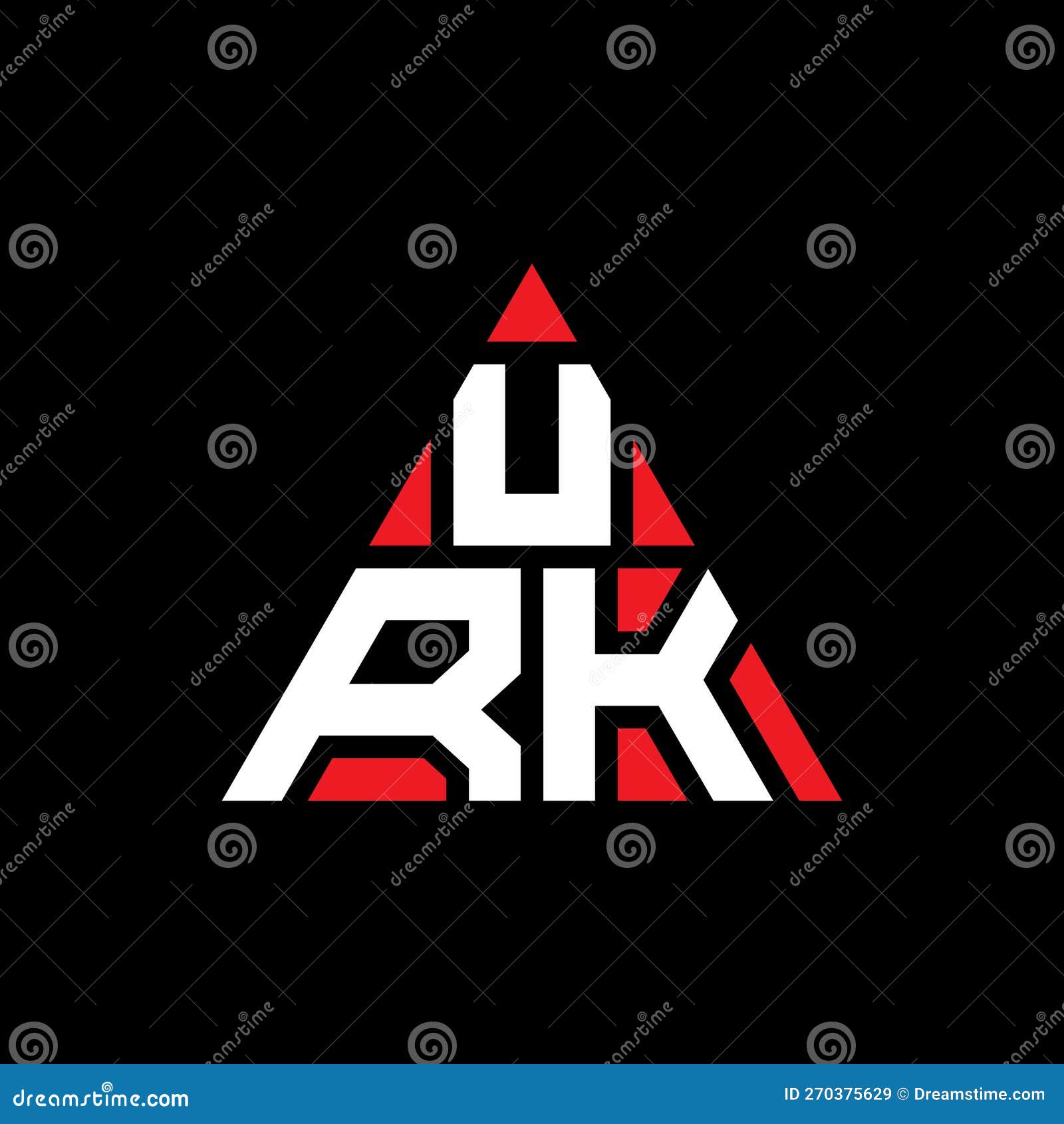 URK Triangle Letter Logo Design with Triangle Shape. URK Triangle Logo ...