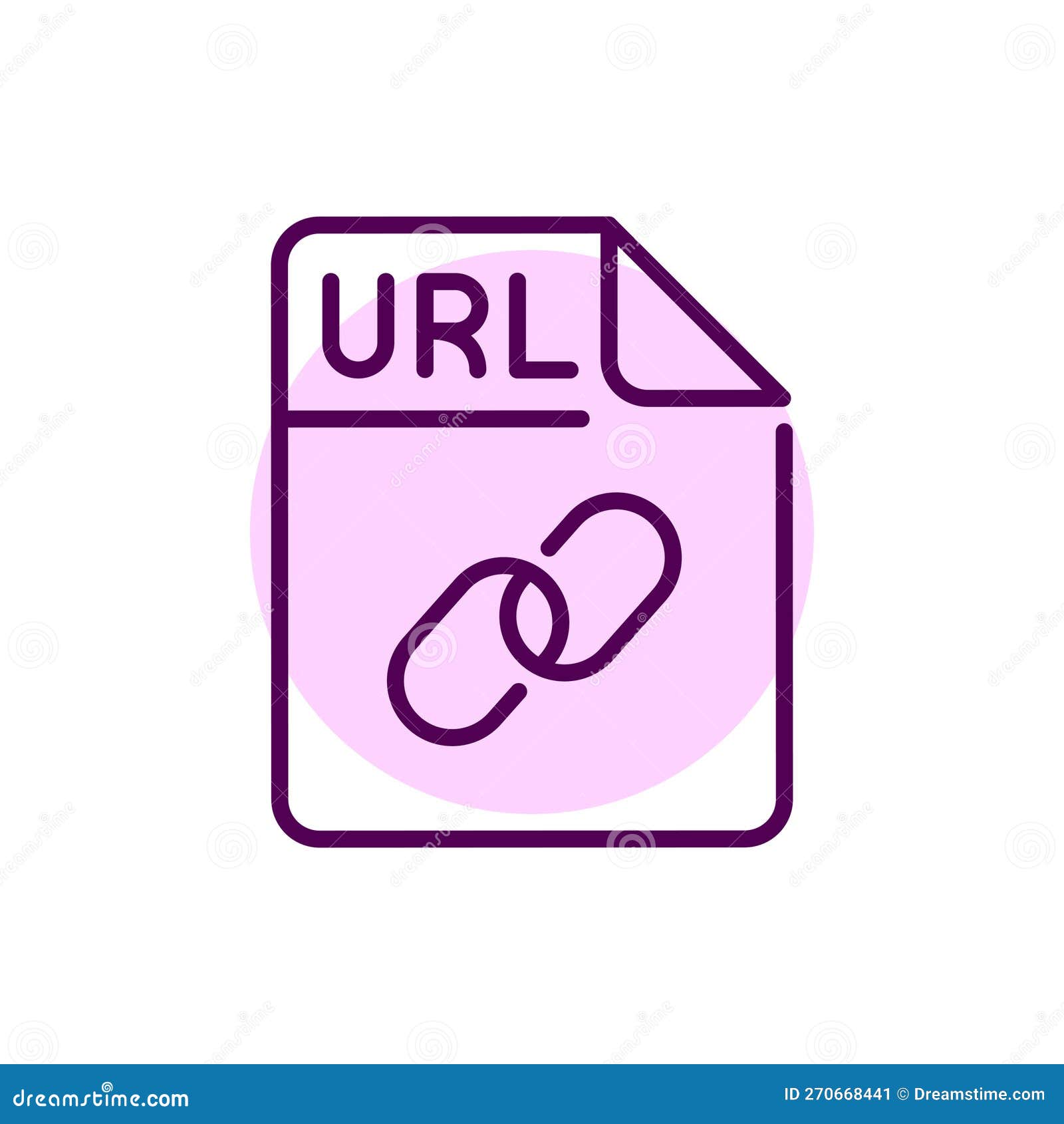 URL File Color Line Icon. Format and Extension of Documents Stock ...