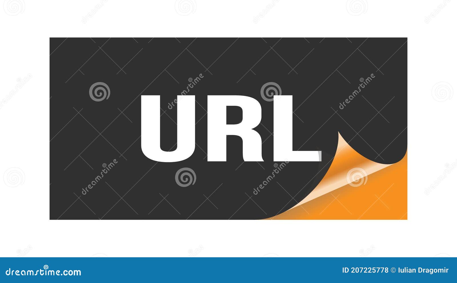 URL Text Written on Black Orange Sticker Stock Illustration ...
