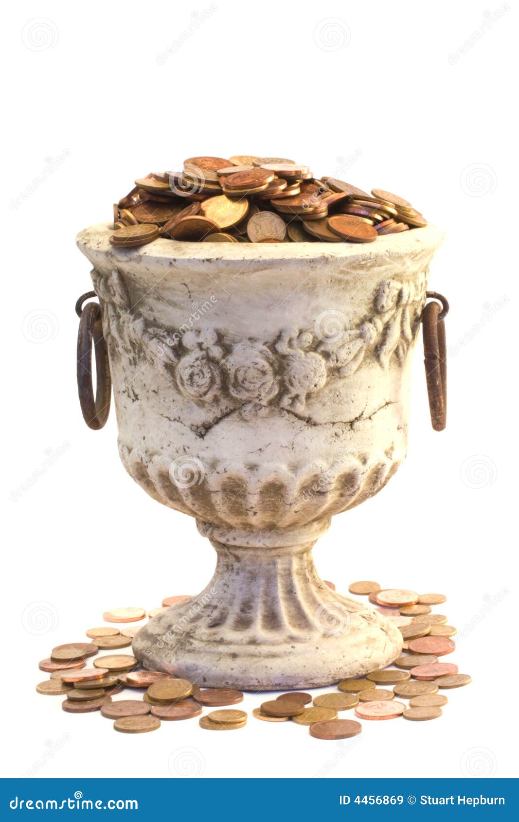 Urn and coins stock image. Image of south, money, savings - 4456869