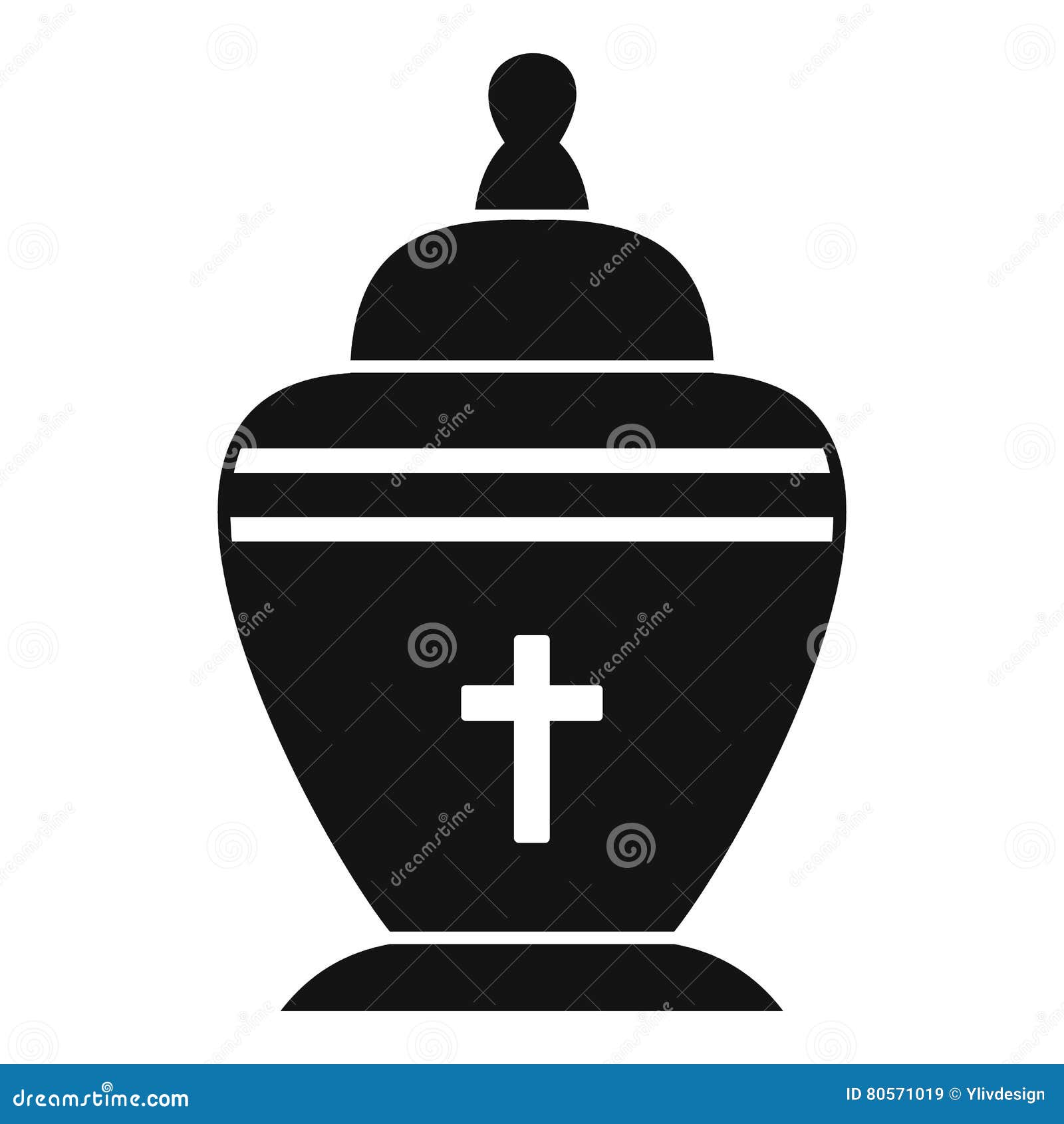 Urn icon, simple style stock vector. Illustration of traditional - 80571019