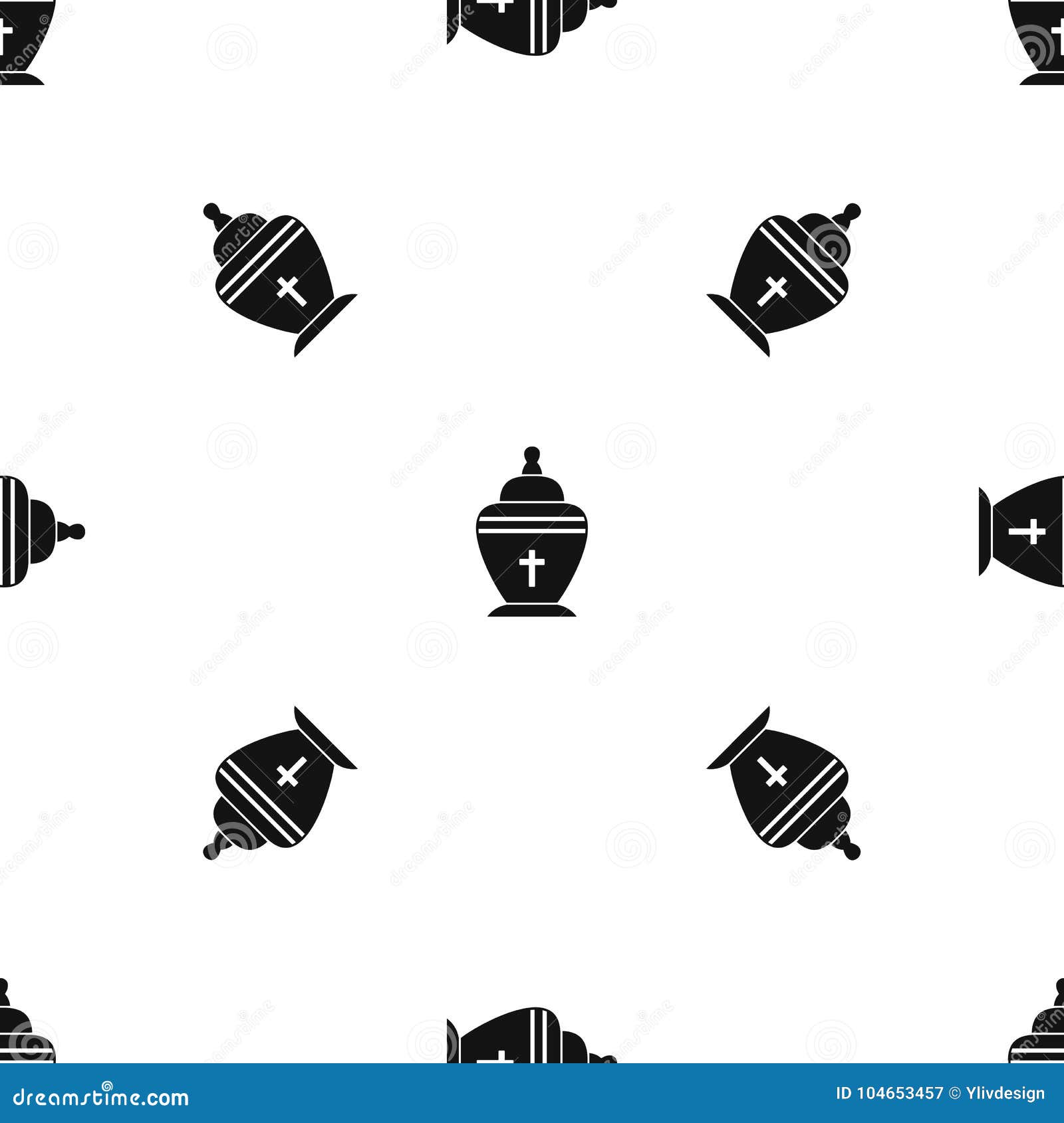 Urn pattern seamless black stock vector. Illustration of crematory ...