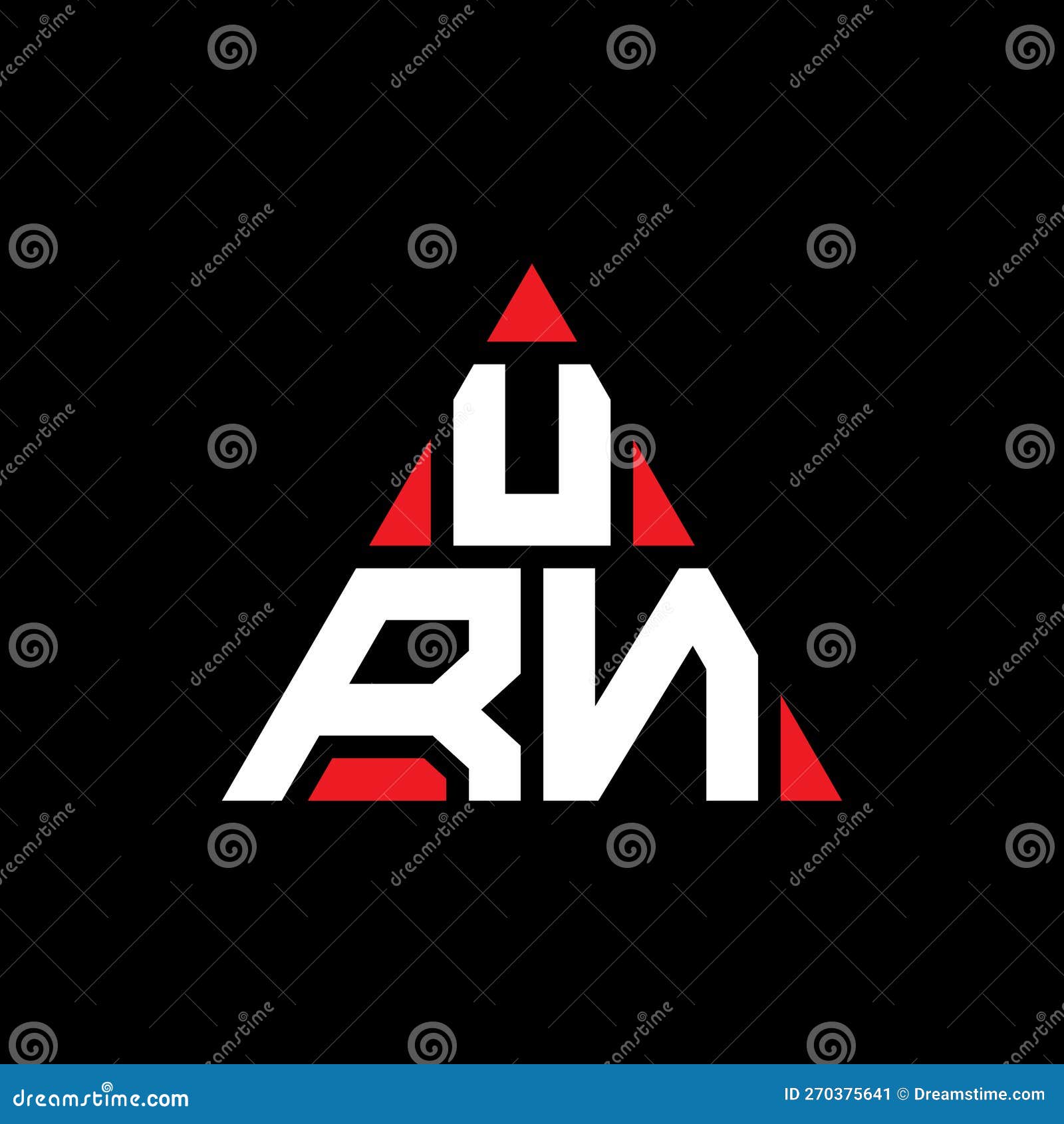 URN Triangle Letter Logo Design with Triangle Shape. URN Triangle Logo ...