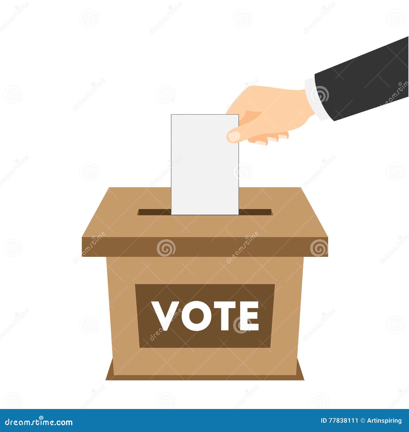 Urna Aislada Con El Papel Del Voto Ilustración del Vector - Ilustración ...