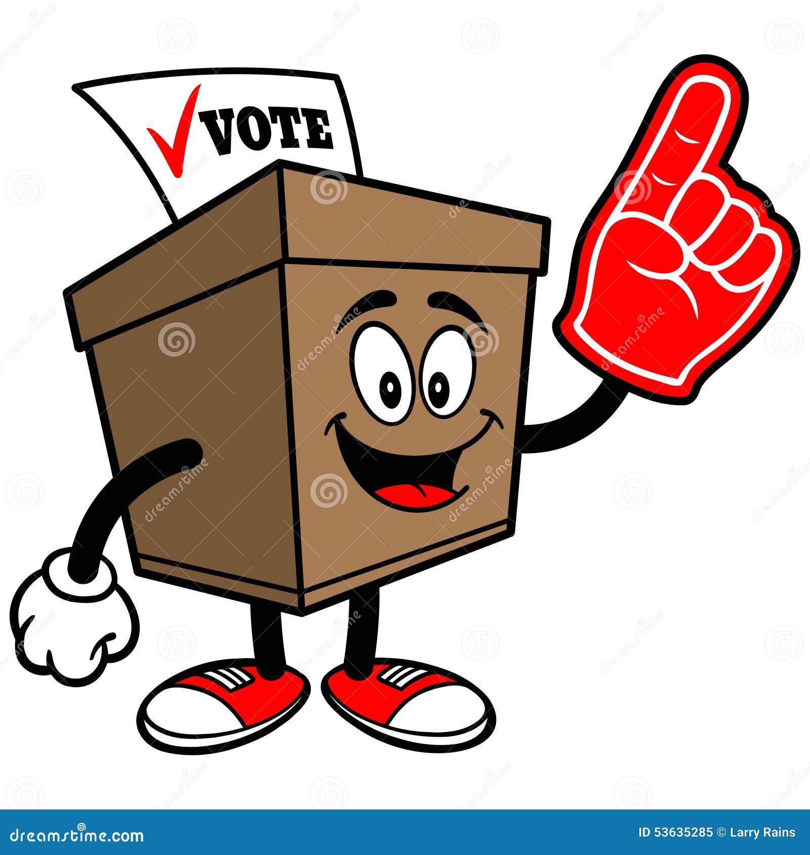 Urna De Voto Com Dedo Da Espuma Ilustração do Vetor - Ilustração de ...