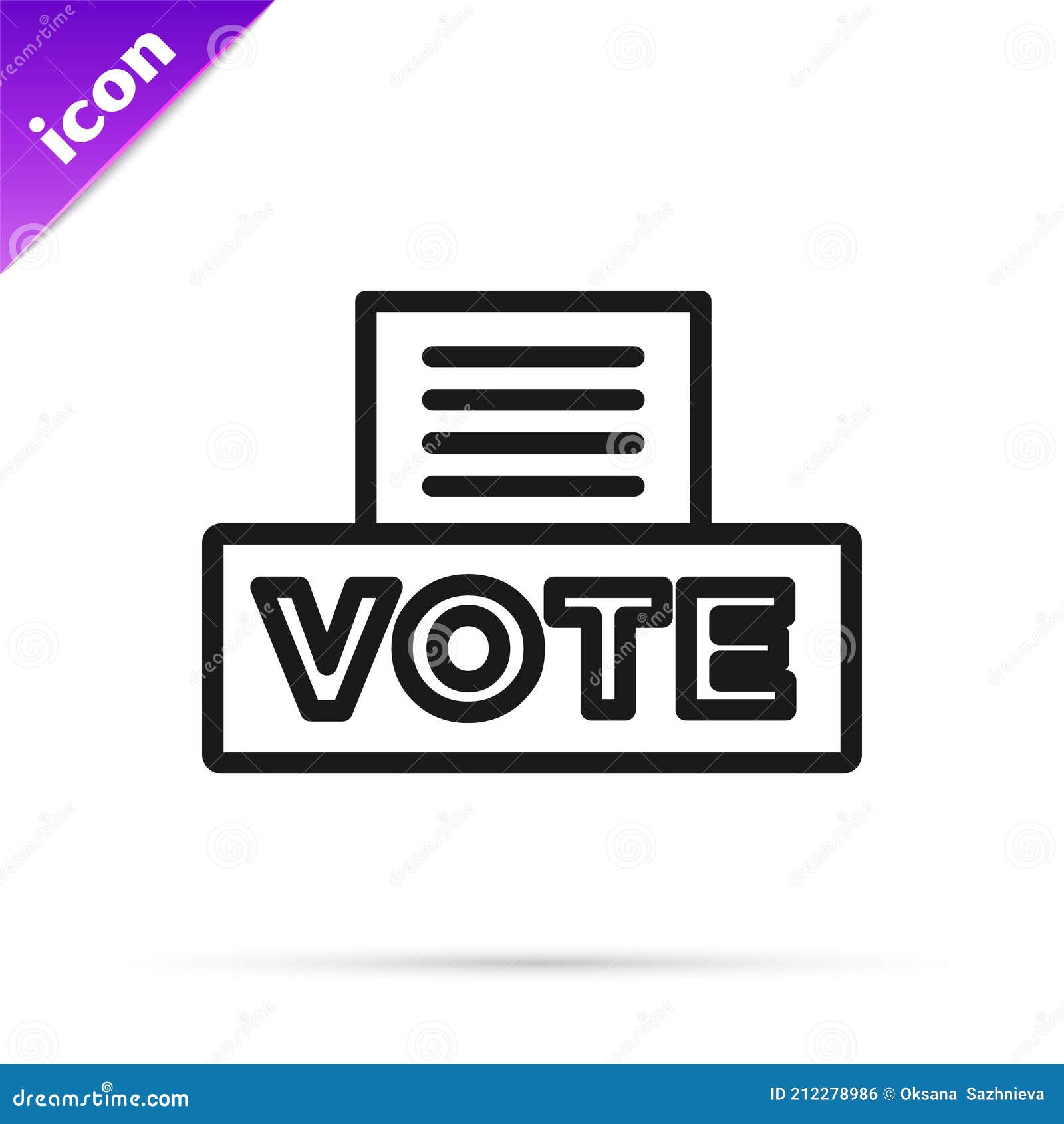 Urna O Urna Con Icono De Sobre Aislado Sobre Fondo Blanco. Vector ...