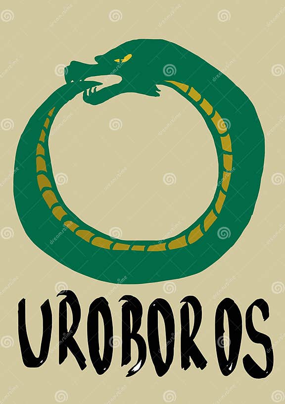 Uroboros ilustração stock. Ilustração de mitologia, vida - 58417850