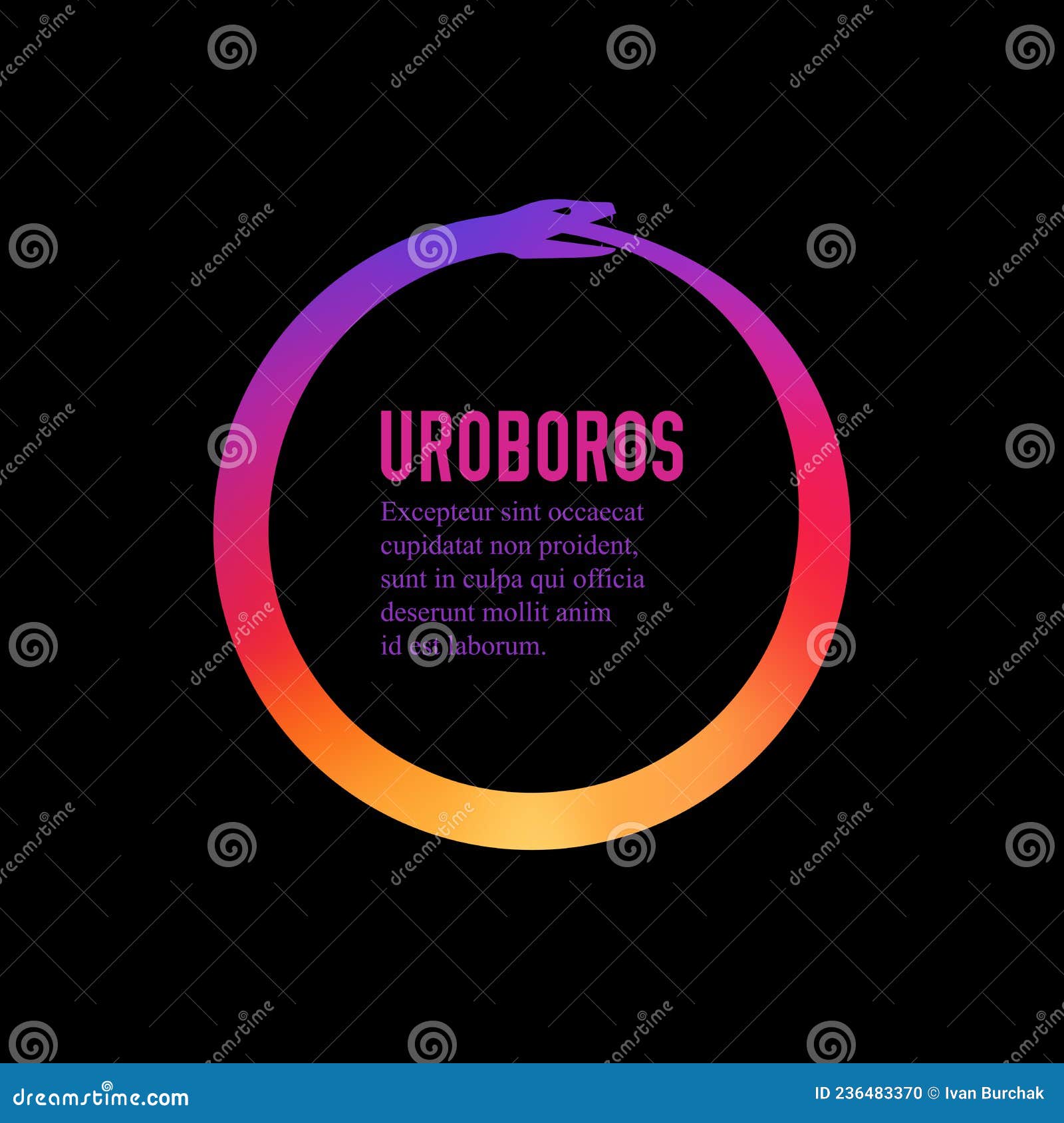 Uroboros. Flat Vector Illustration Stock Illustration - Illustration of ...