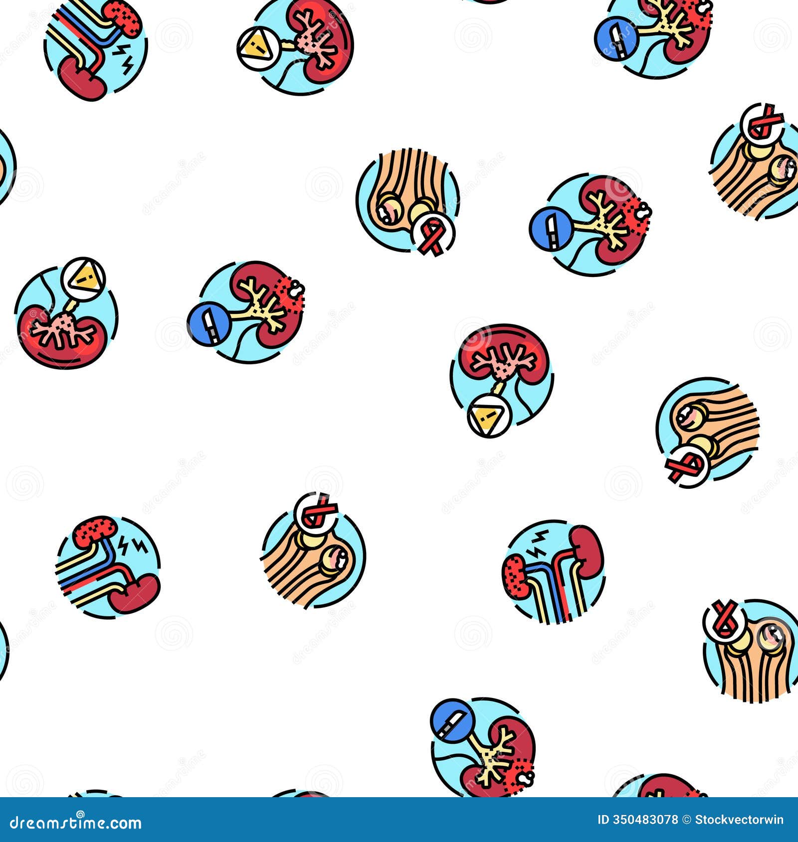 Urology Prostate Urinary Kidney Seamless Pattern Vector | CartoonDealer ...
