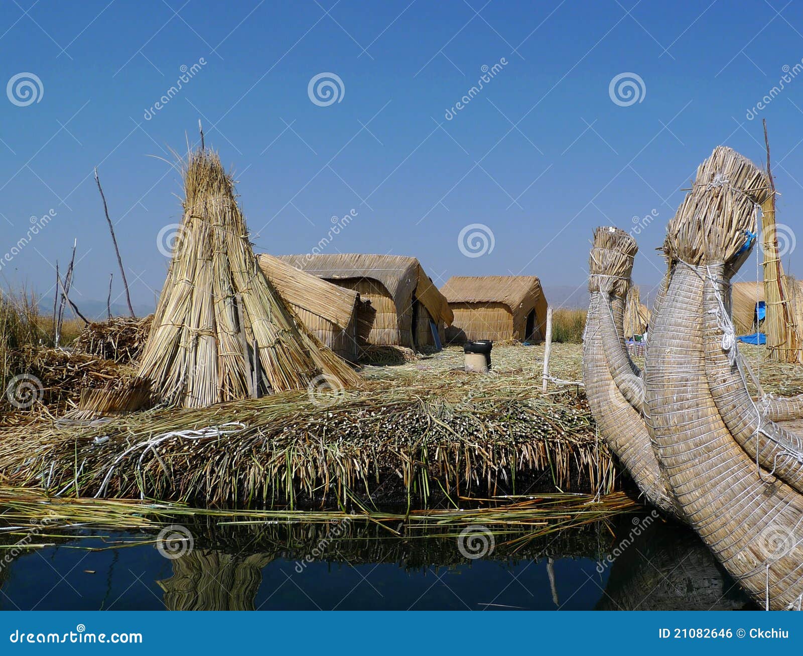 Uros Island, Peru stock photo. Image of quechua, blue - 21082646