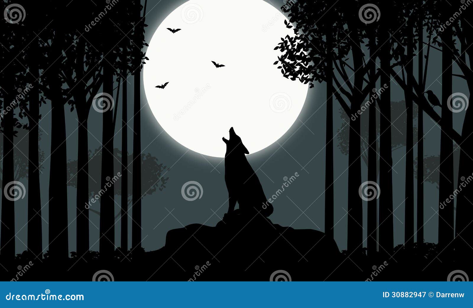 Urro na lua ilustração stock. Ilustração de selvagem - 30882947