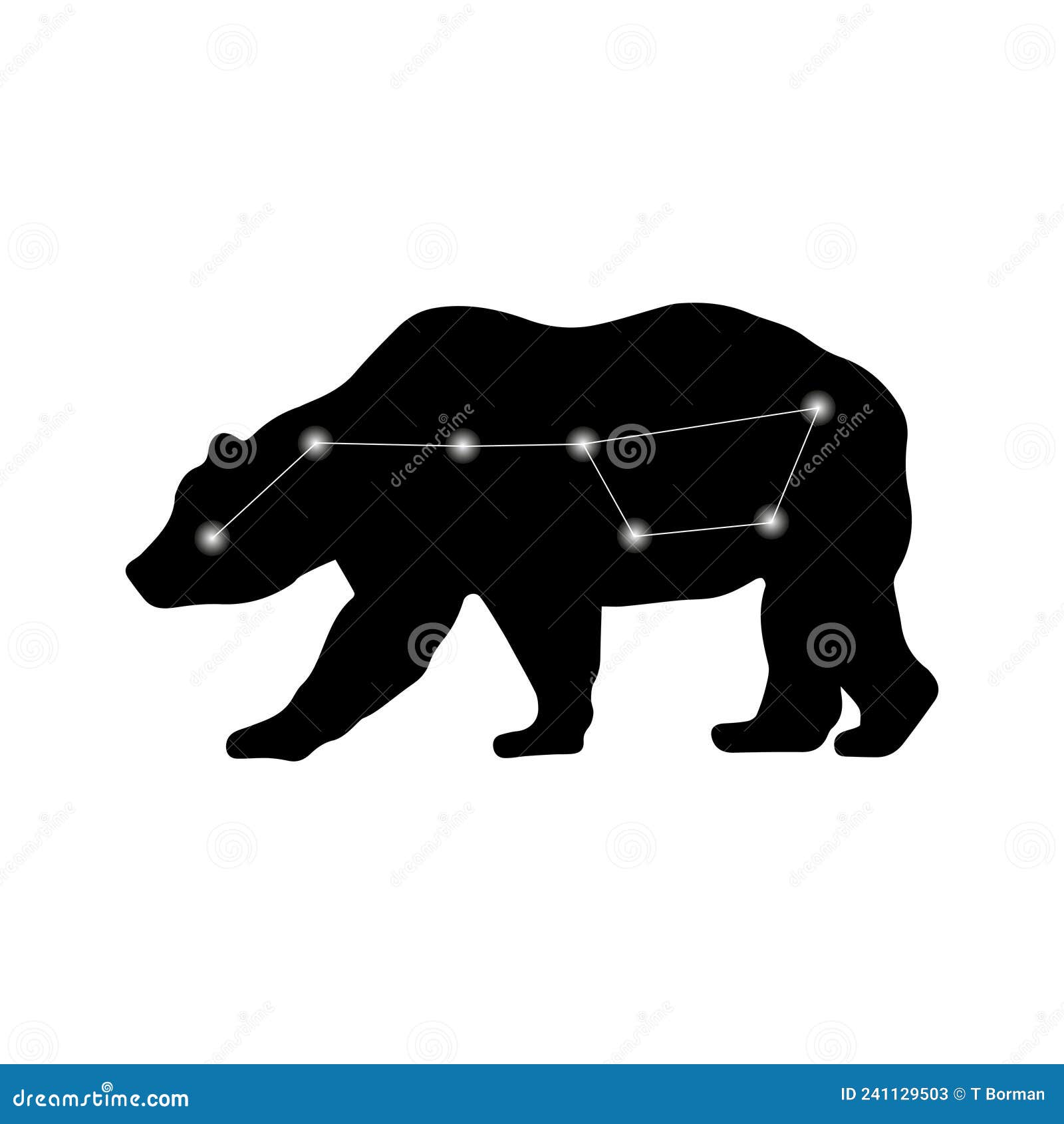 Constellation Of Big Bear On The Blue Starry Background. Stock Photo ...
