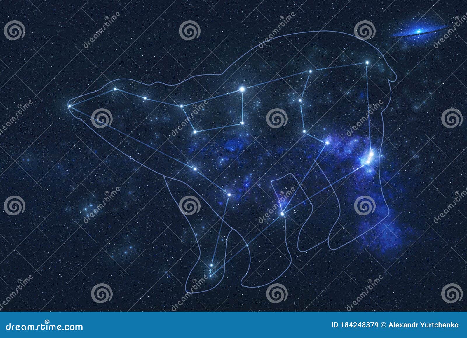 Ursa Major Constellation in Outer Space Stock Illustration ...