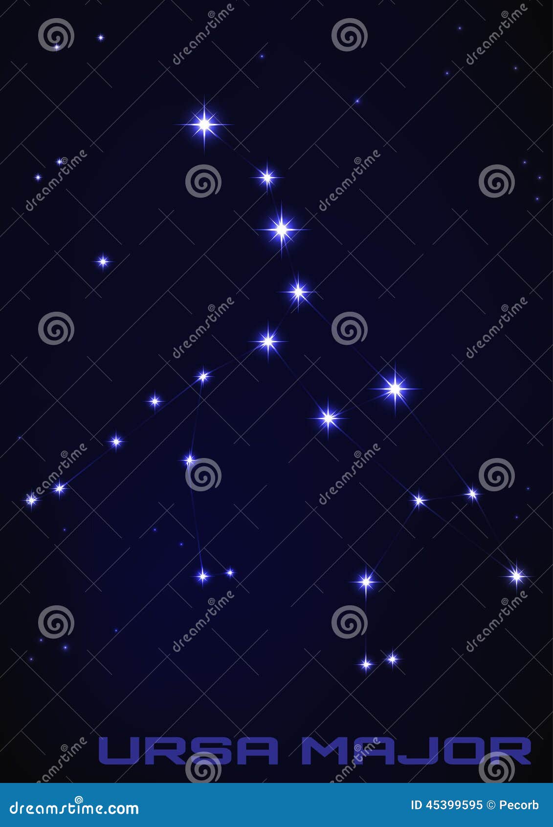 Ursa Major constellation stock vector. Illustration of astrology - 45399595