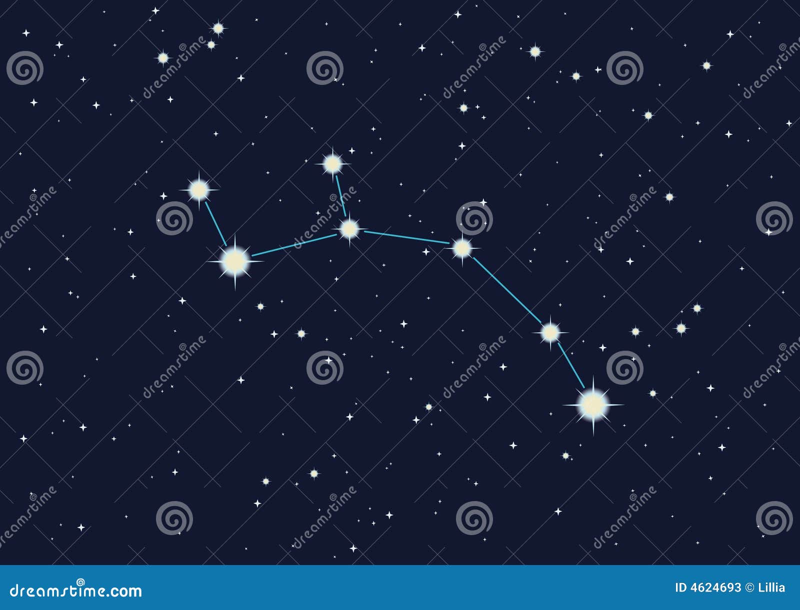 Ursa Minor Constellation With Beautiful Bright Stars On The Background ...