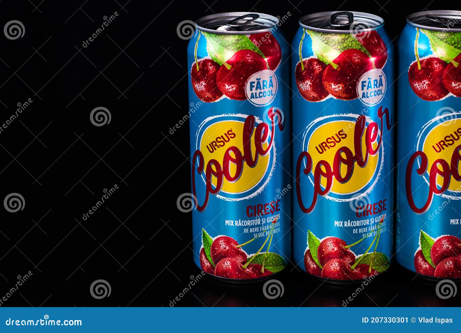 Ursus Cooler Beer Cans Isolated on Black. Bucharest, Romania, 2021 ...