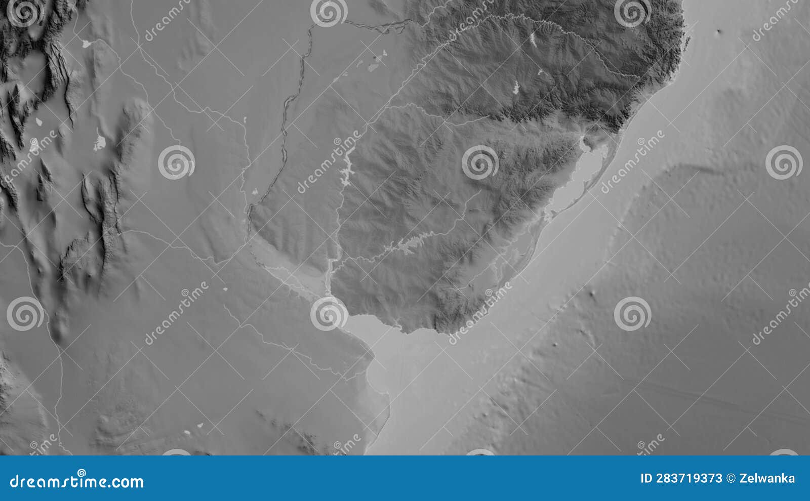 Uruguay Area. Grayscale Map Stock Illustration - Illustration of ...