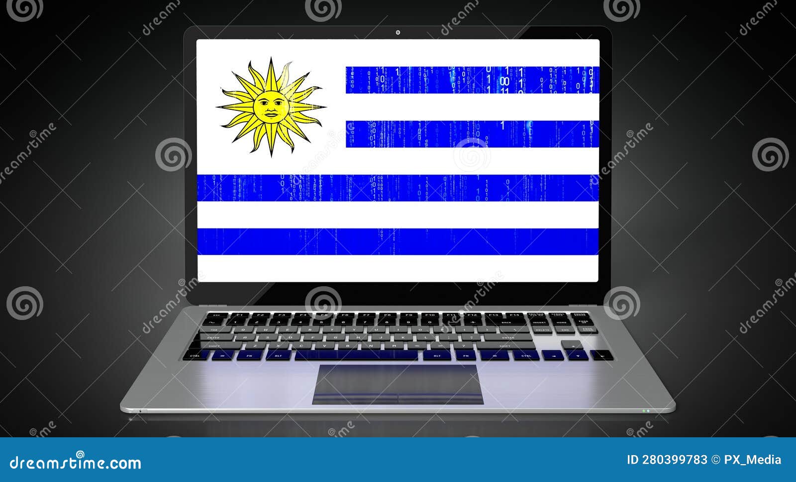 Uruguay - Country Flag and Binary Code on Laptop Screen Stock ...