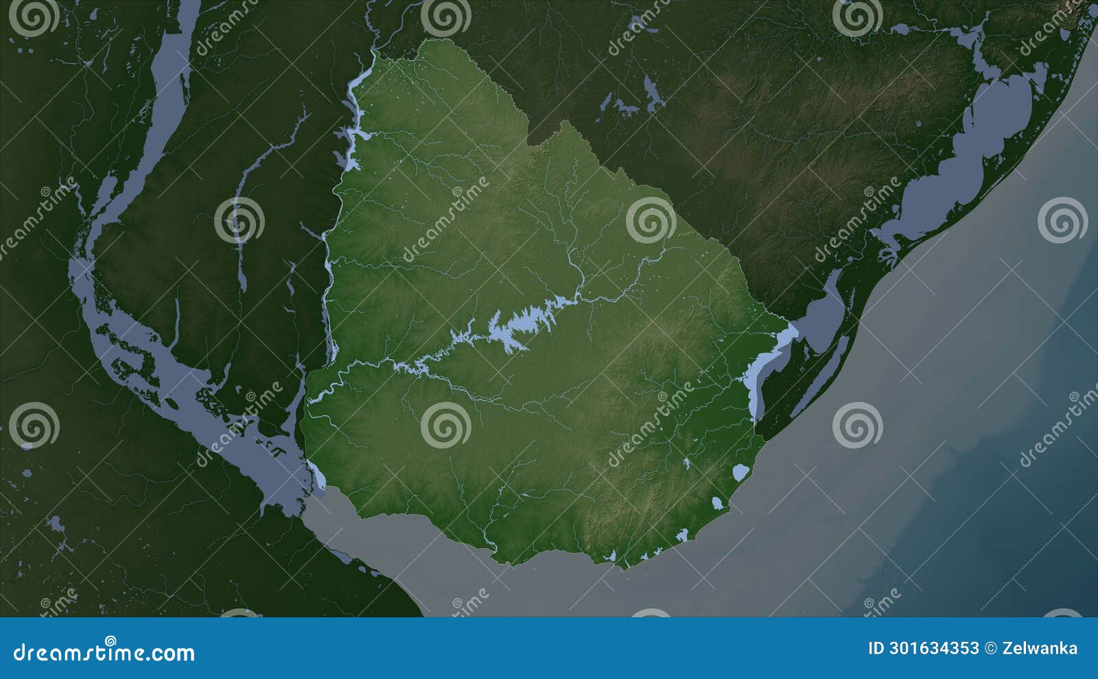 Uruguay highlighted. Pale stock illustration. Illustration of zoom ...