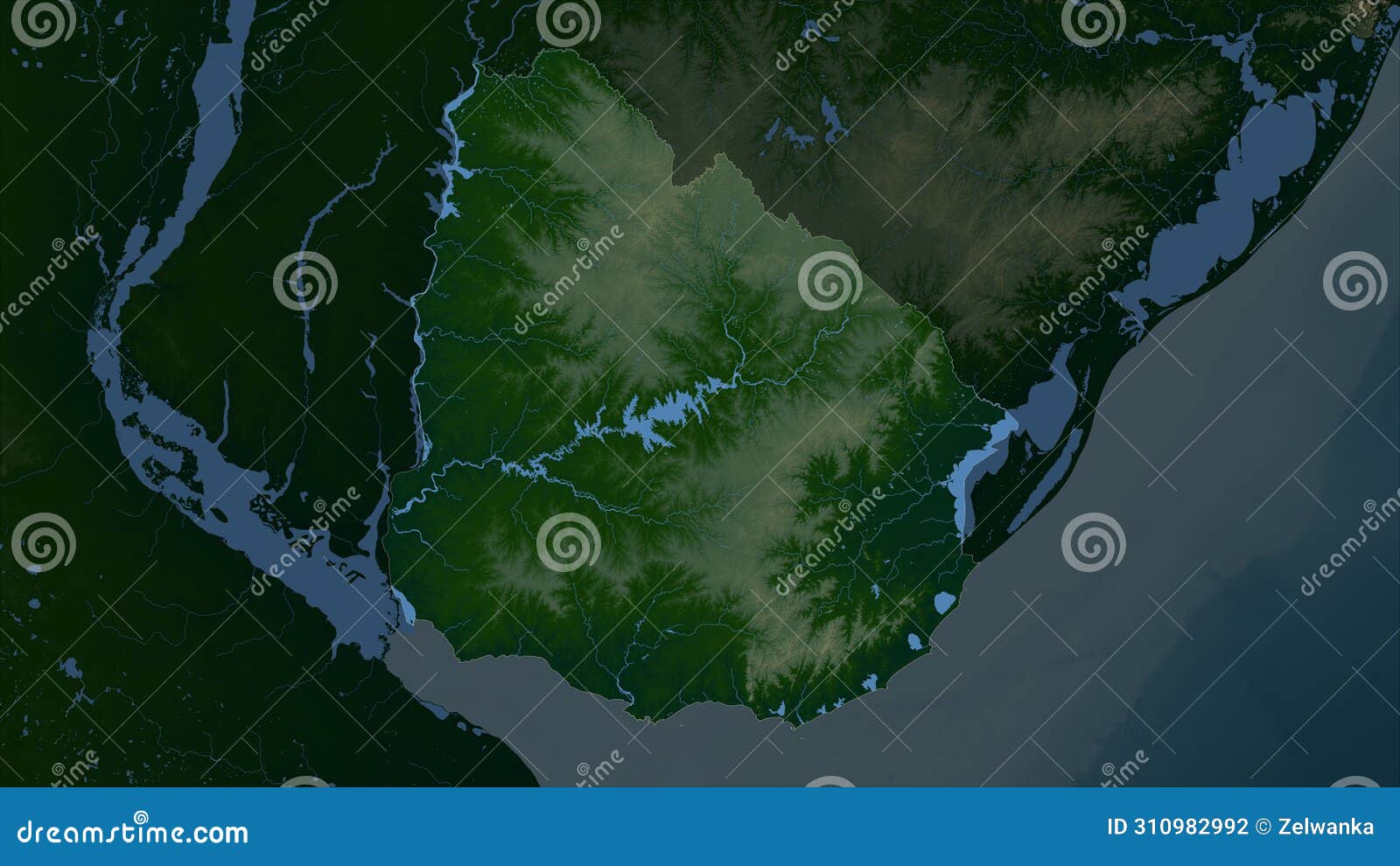 physical map of uruguay