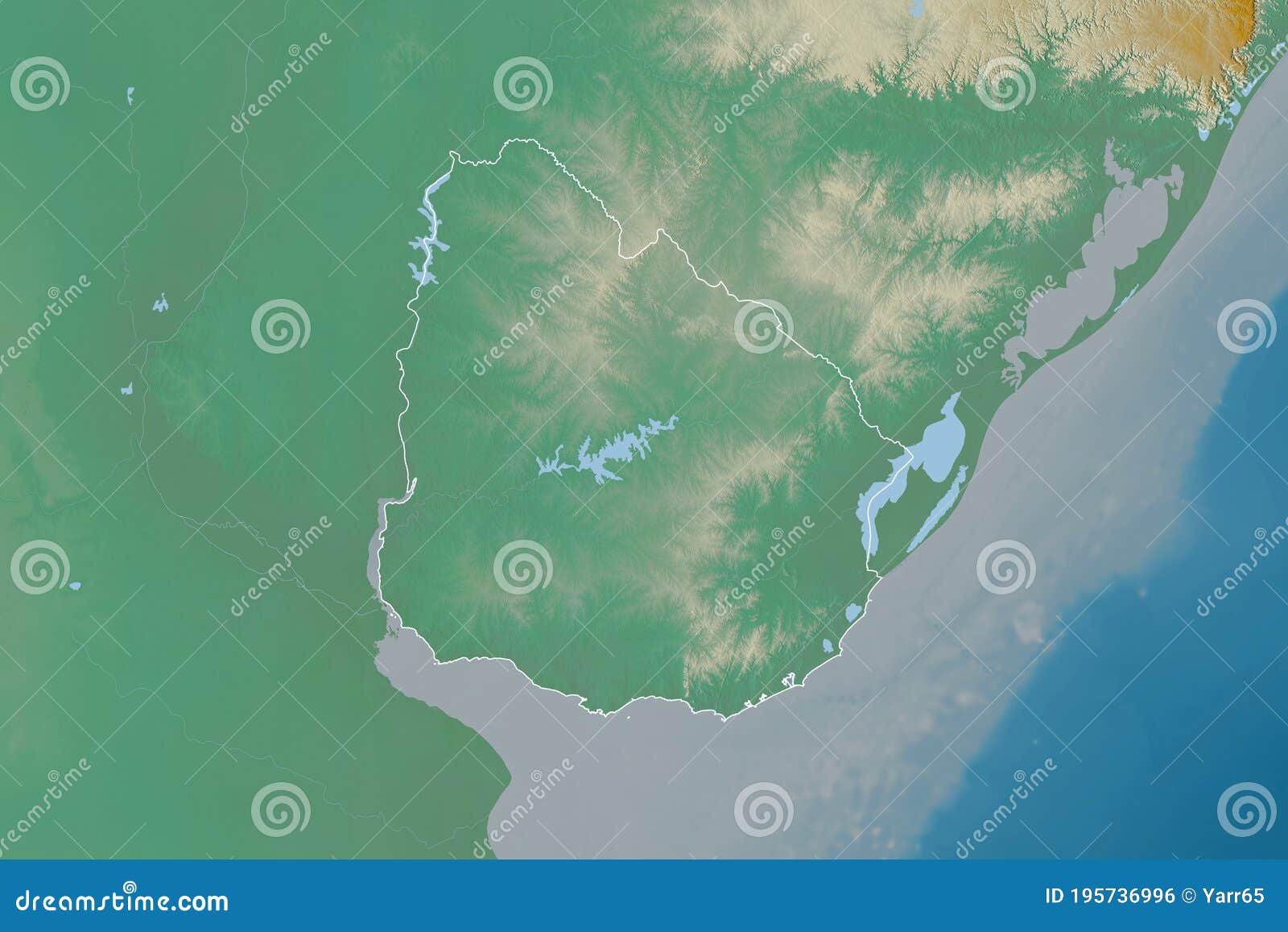 Uruguay outlined. Relief stock illustration. Illustration of overlay ...