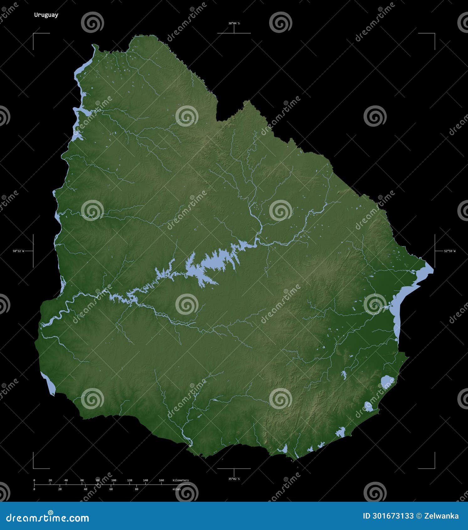 Uruguay Shape on Black. Pale Stock Illustration - Illustration of isolated, uruguay: 301673133