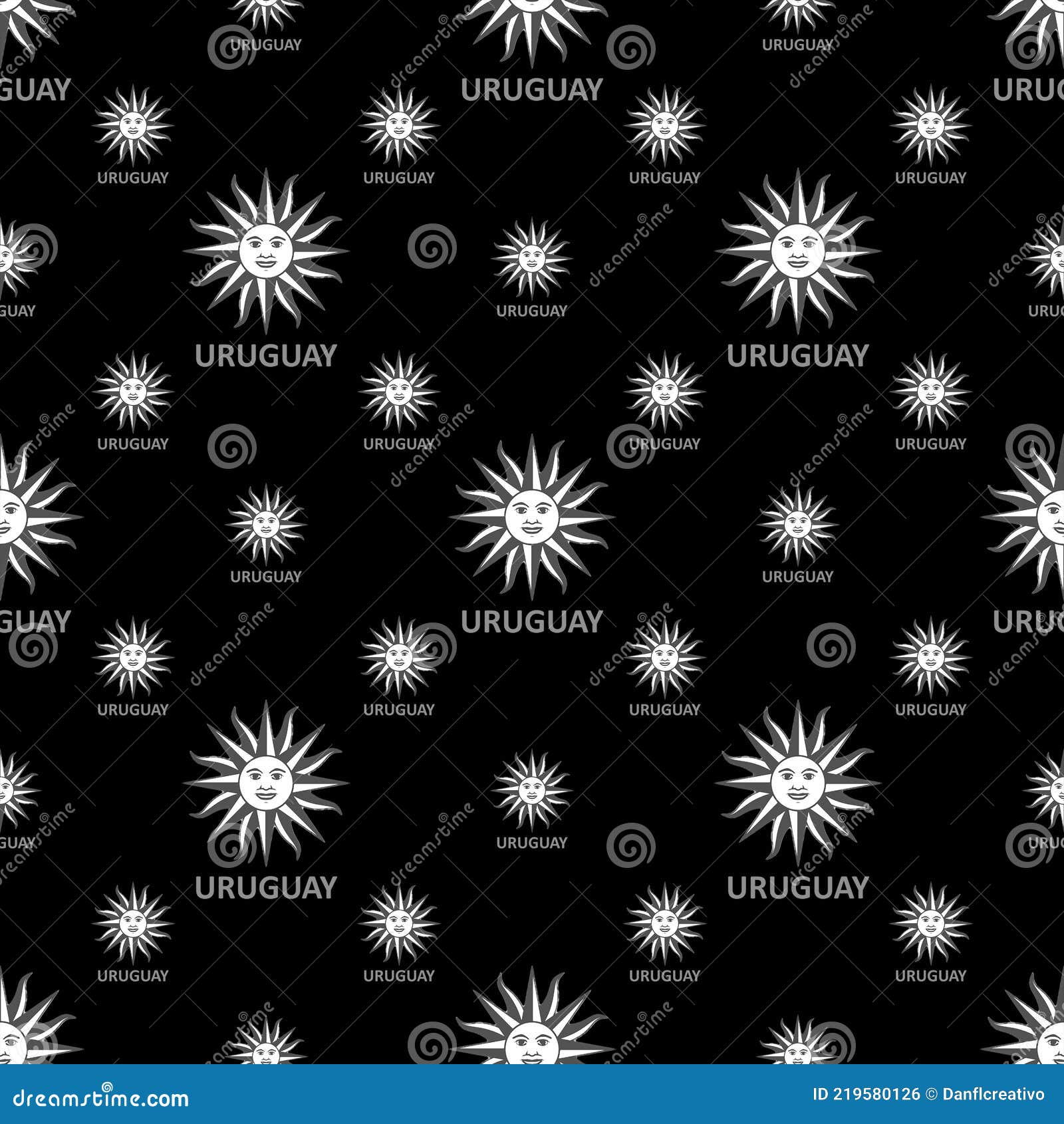 Uruguay Symbol Motif Seamless Pattern Stock Illustration - Illustration ...